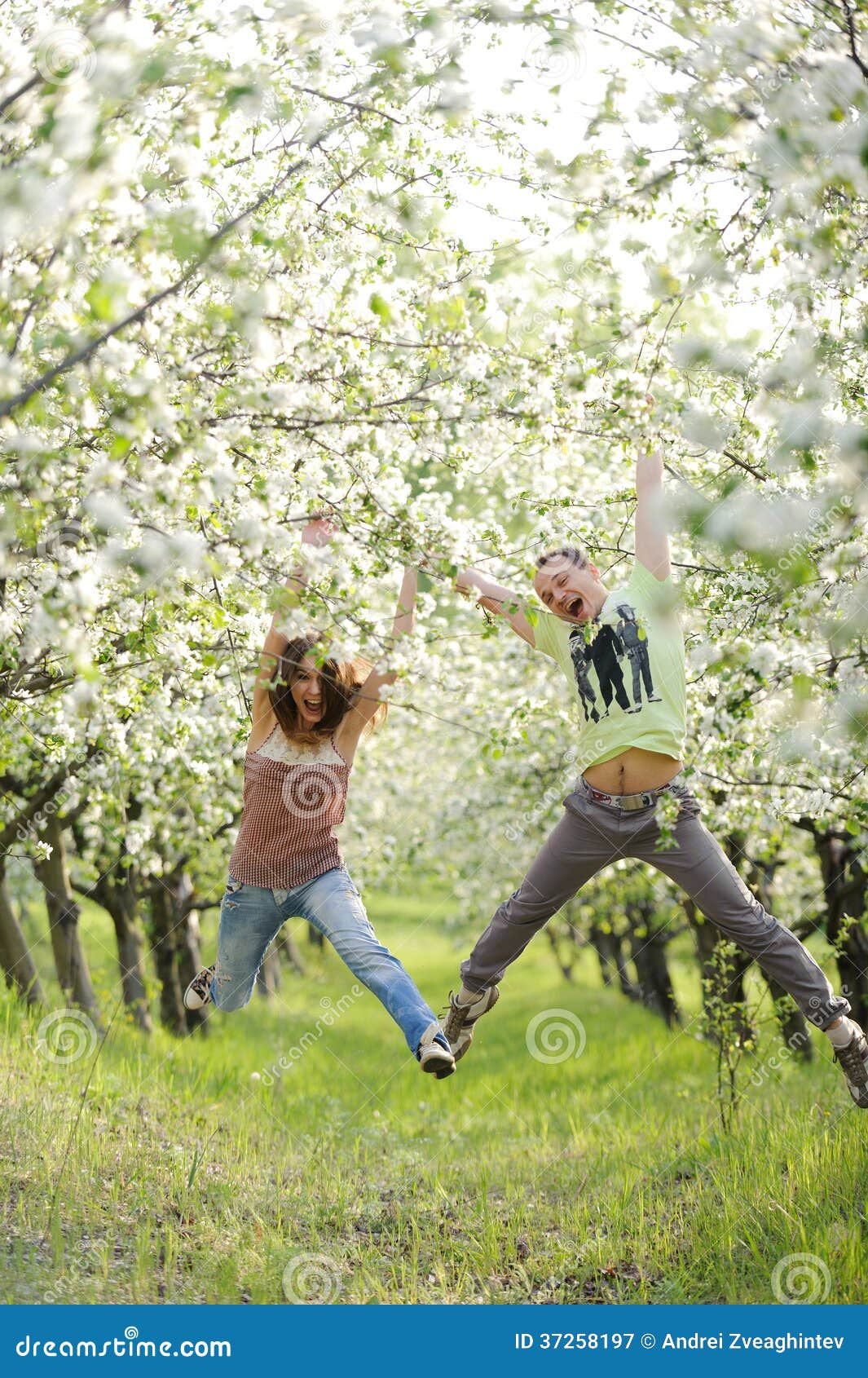 Springende Jugendliche stockbild. Bild von kaukasisch - 37258197