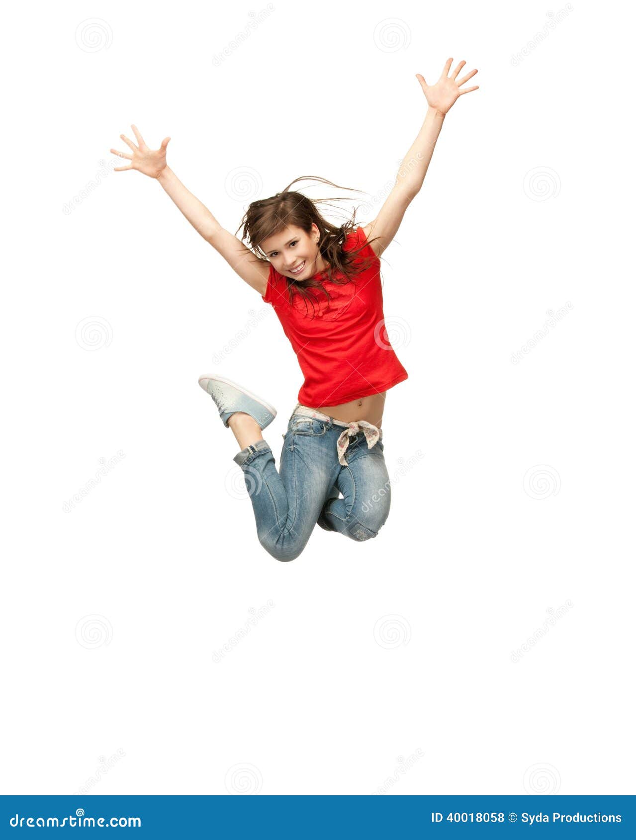 Springende Jugendliche stockfoto. Bild von freude, hell - 40018058