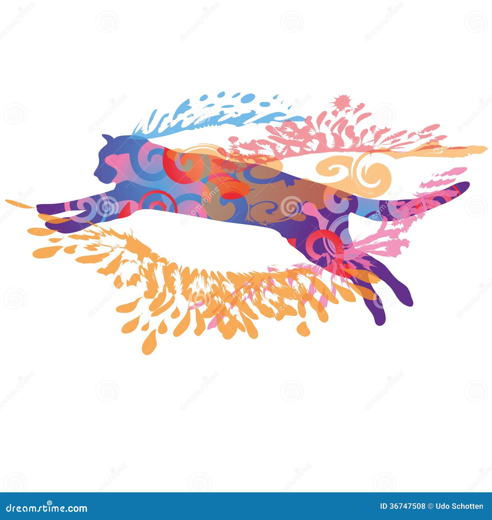 Springende Katze vektor abbildung. Illustration von katze - 36747508