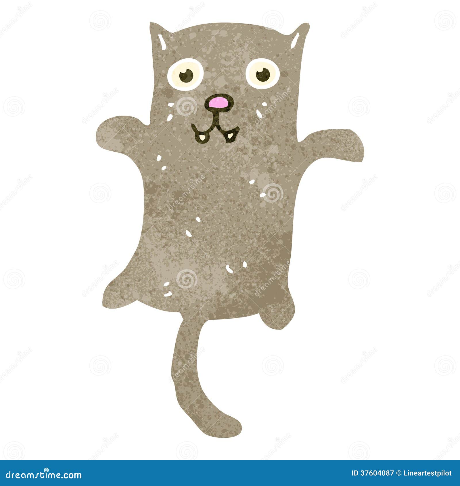 Springende Katze Der Retro- Karikatur Stock Abbildung - Illustration ...