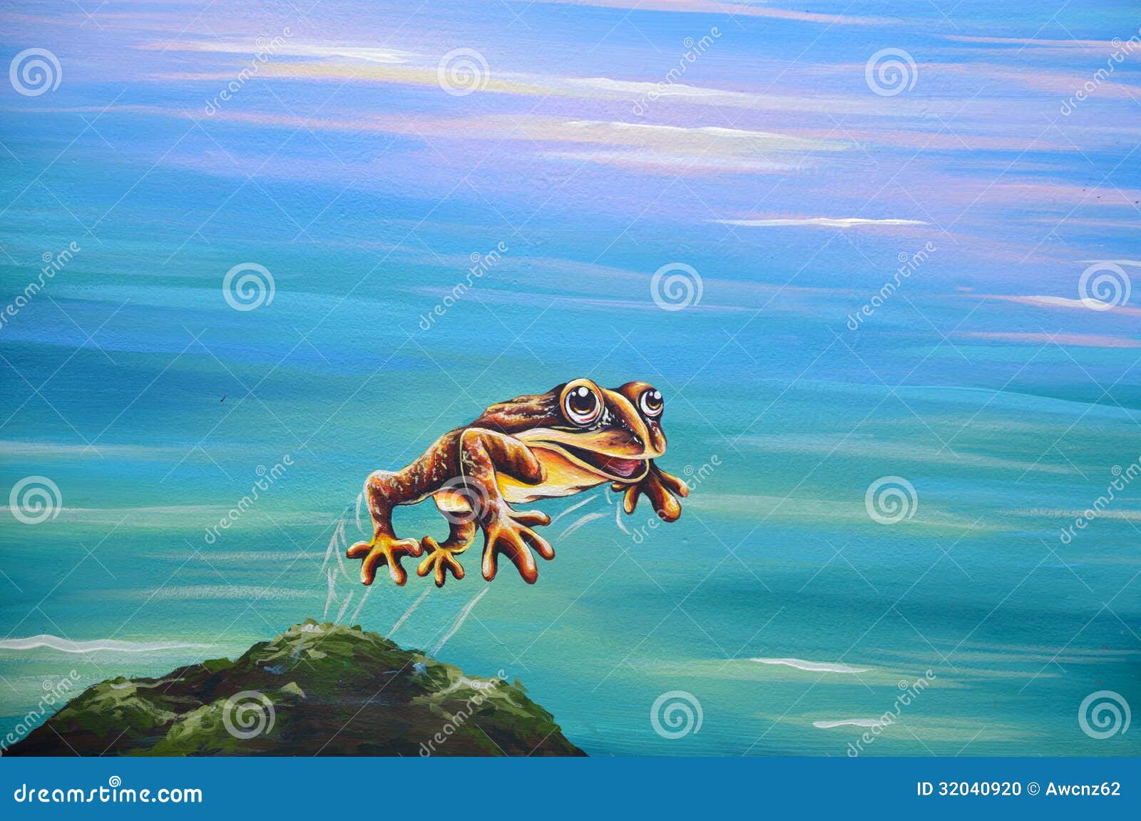 Springende kikker stock illustratie. Illustration of dier - 32040920