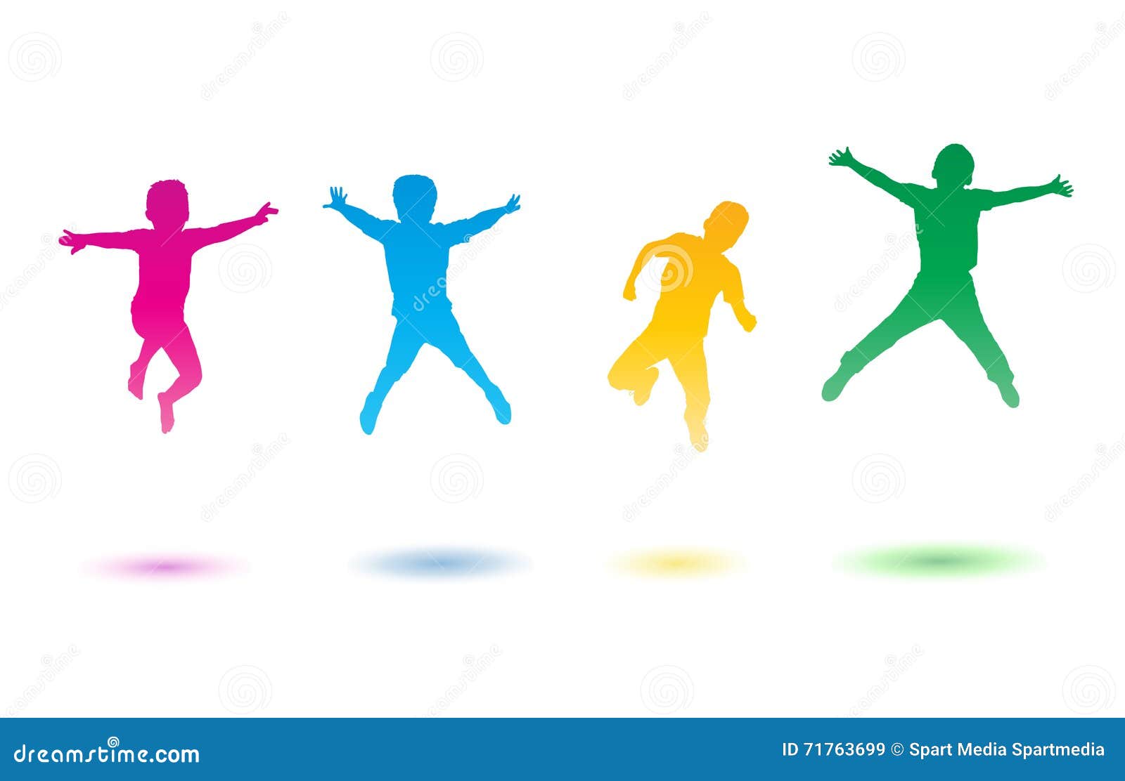 Springende kinderen vector illustratie. Illustration of aankondiging ...