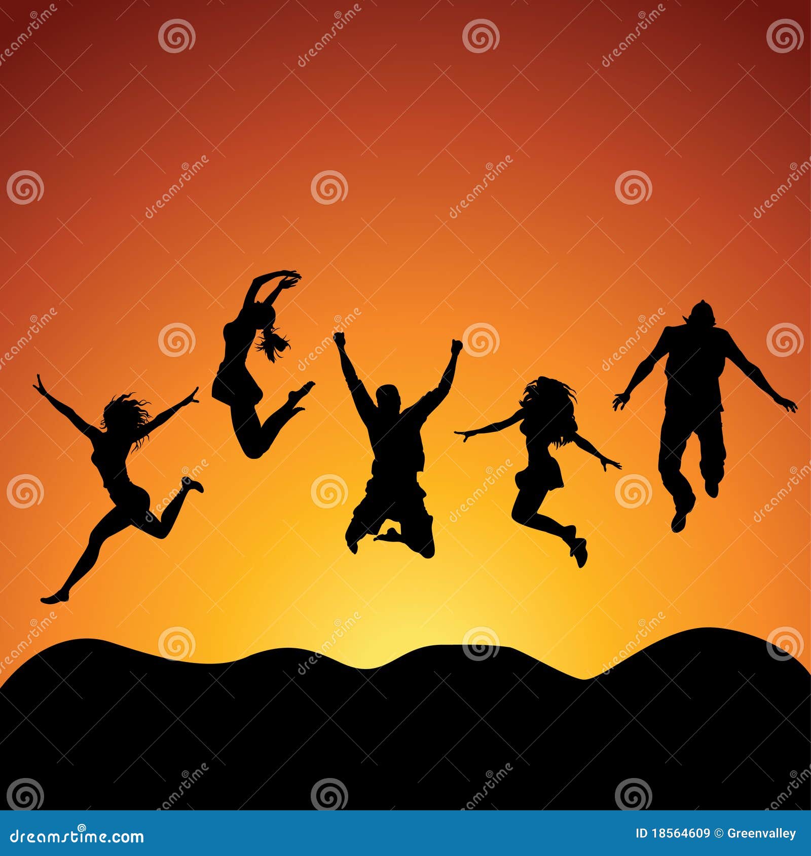 Springende Leute vektor abbildung. Illustration von aufwerfung - 18564609
