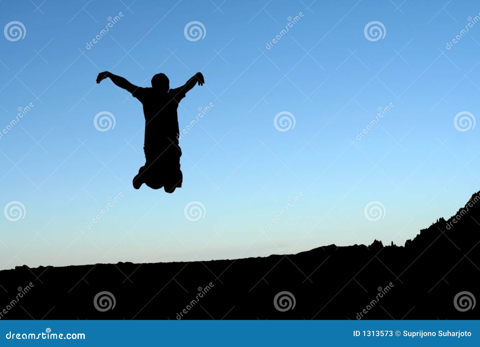 Springende mens stock afbeelding. Image of activiteit - 1313573