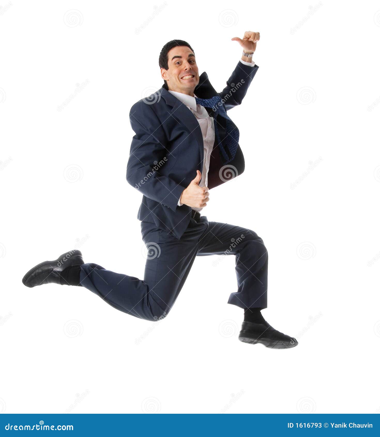 Springende mens stock afbeelding. Image of jasje, zeker - 1616793