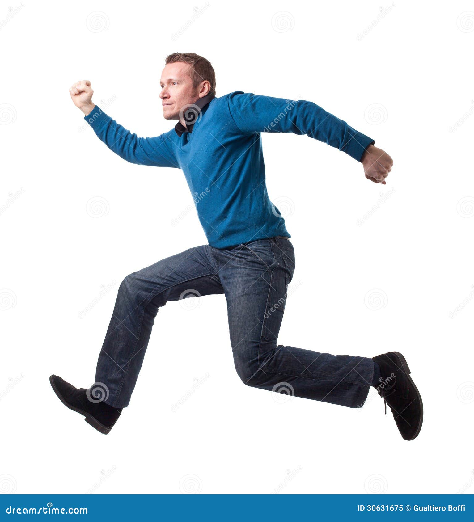 Springende mens stock afbeelding. Image of geïsoleerd - 30631675