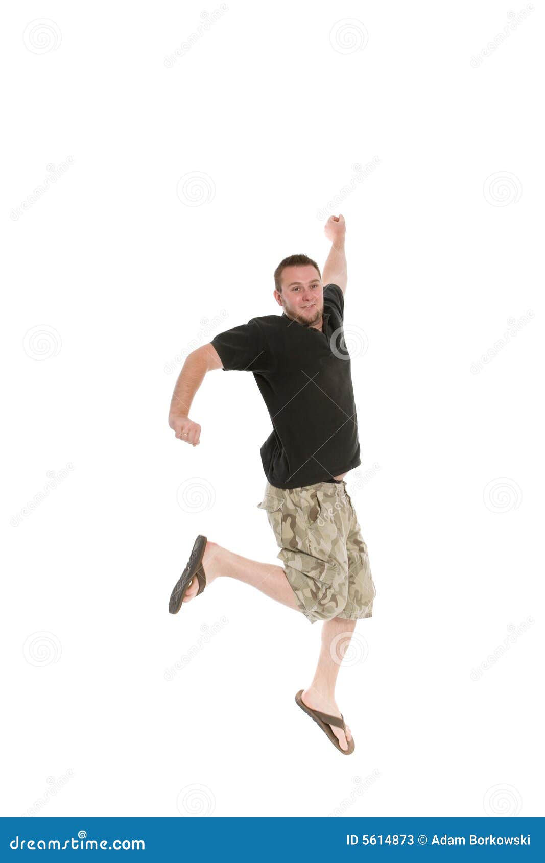 Springende mens stock afbeelding. Image of genieten, sprong - 5614873