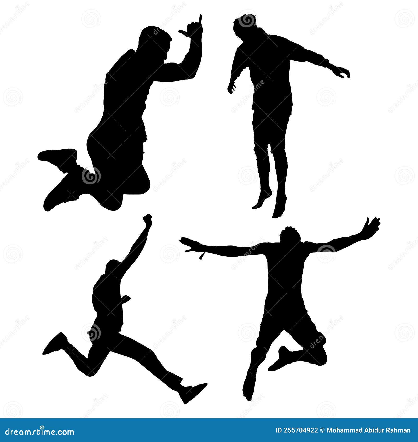 Springende Menschen Silhouette Vektor Illustration Vektor Abbildung ...