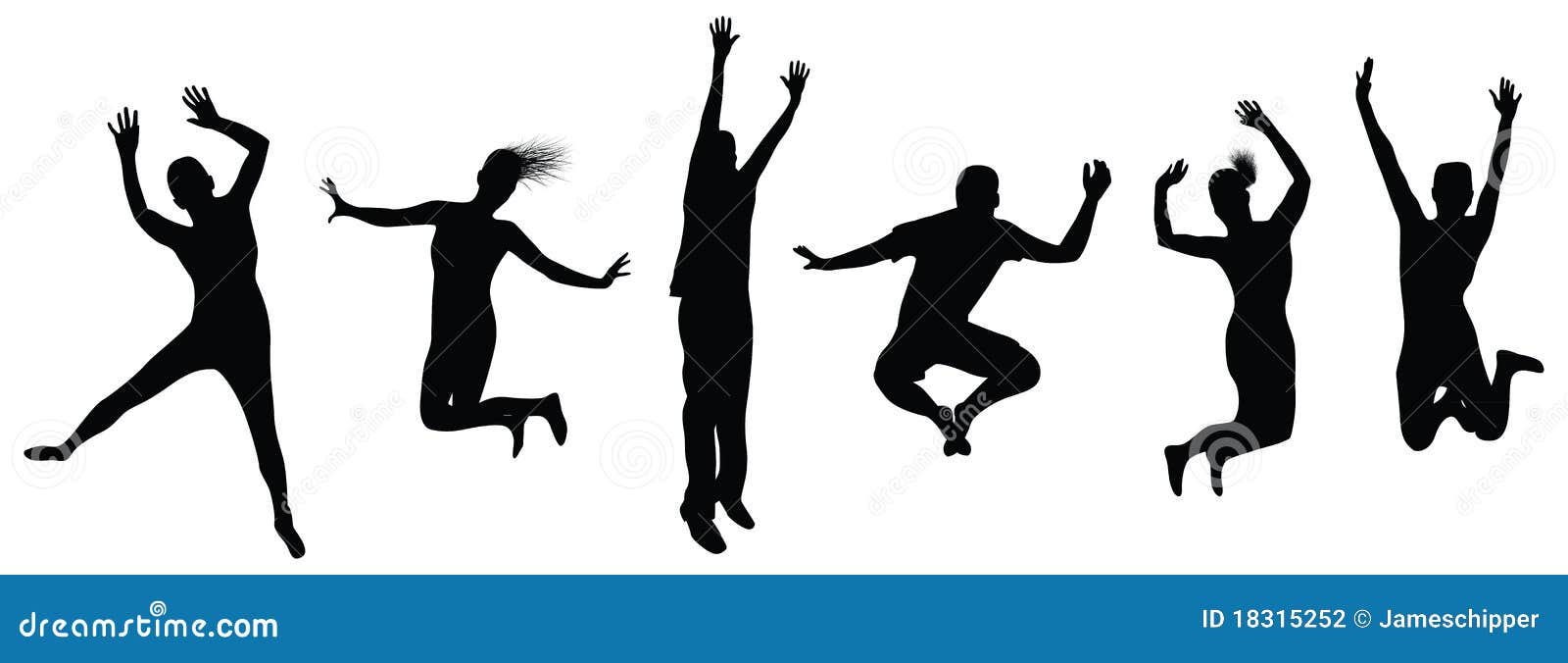 Springende mensen vector illustratie. Illustration of sport - 18315252