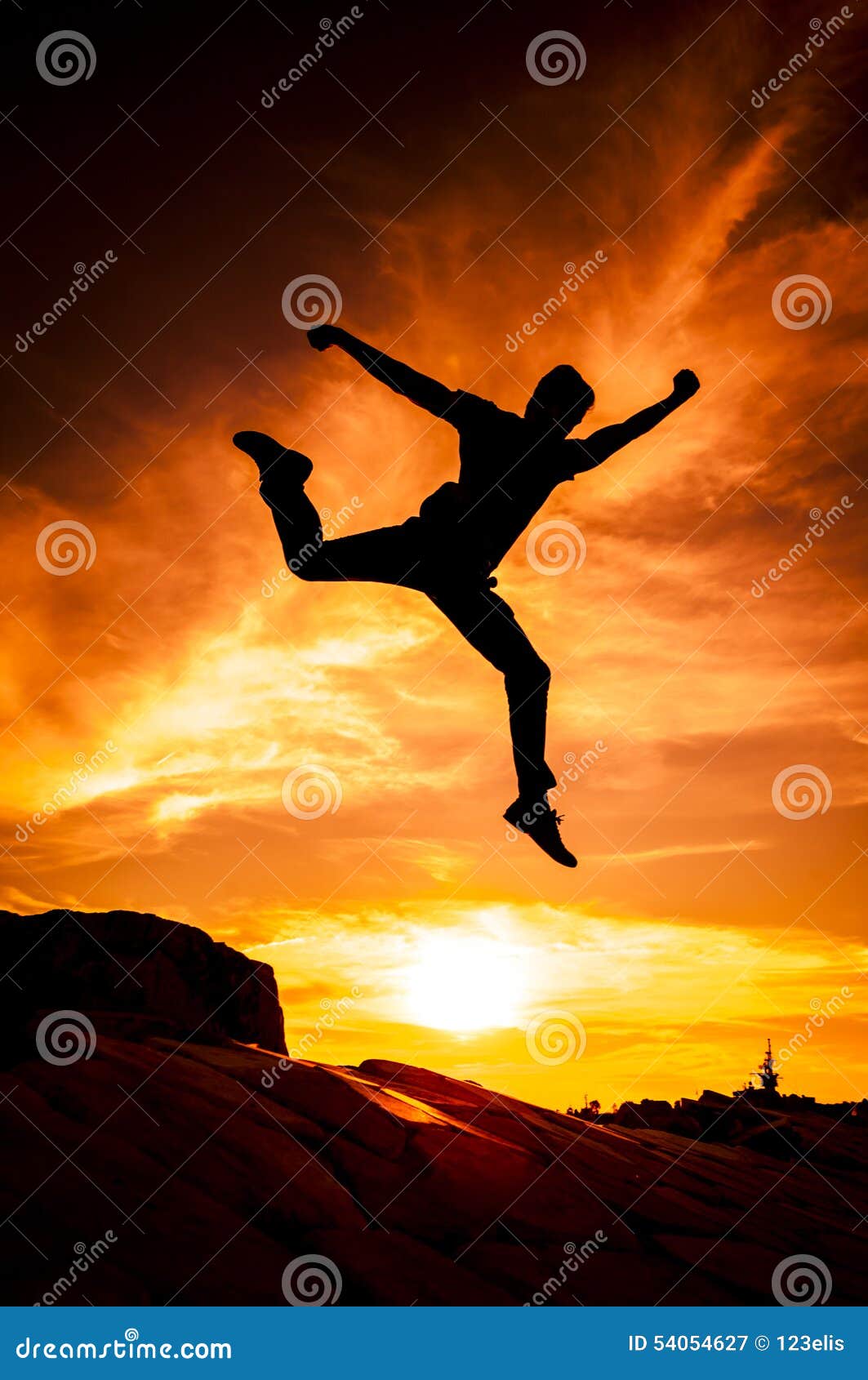 Springende Schattenbilder stockbild. Bild von bewegen - 54054627