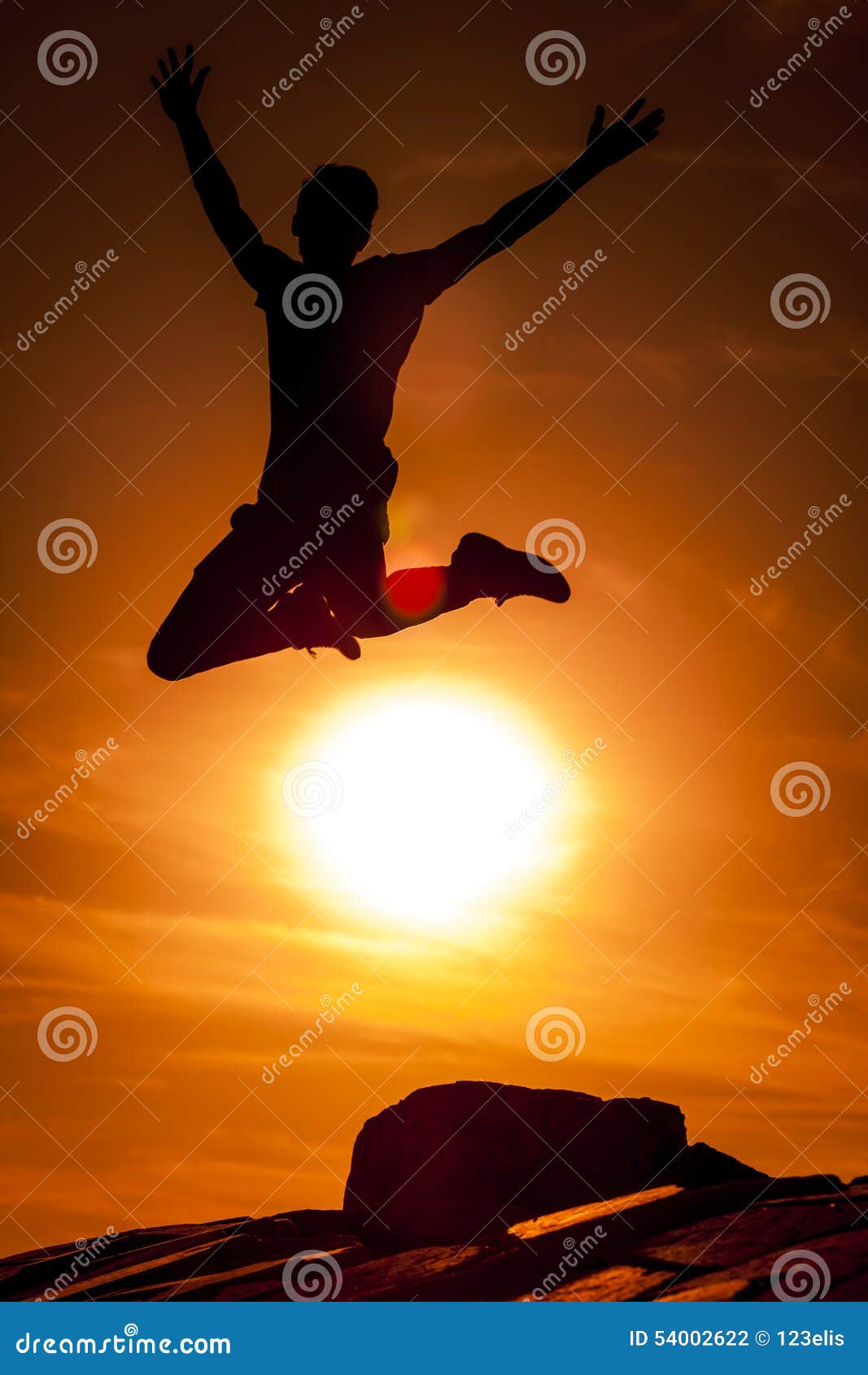 Springende Silhouetten stock foto. Image of gelukkig - 54002622