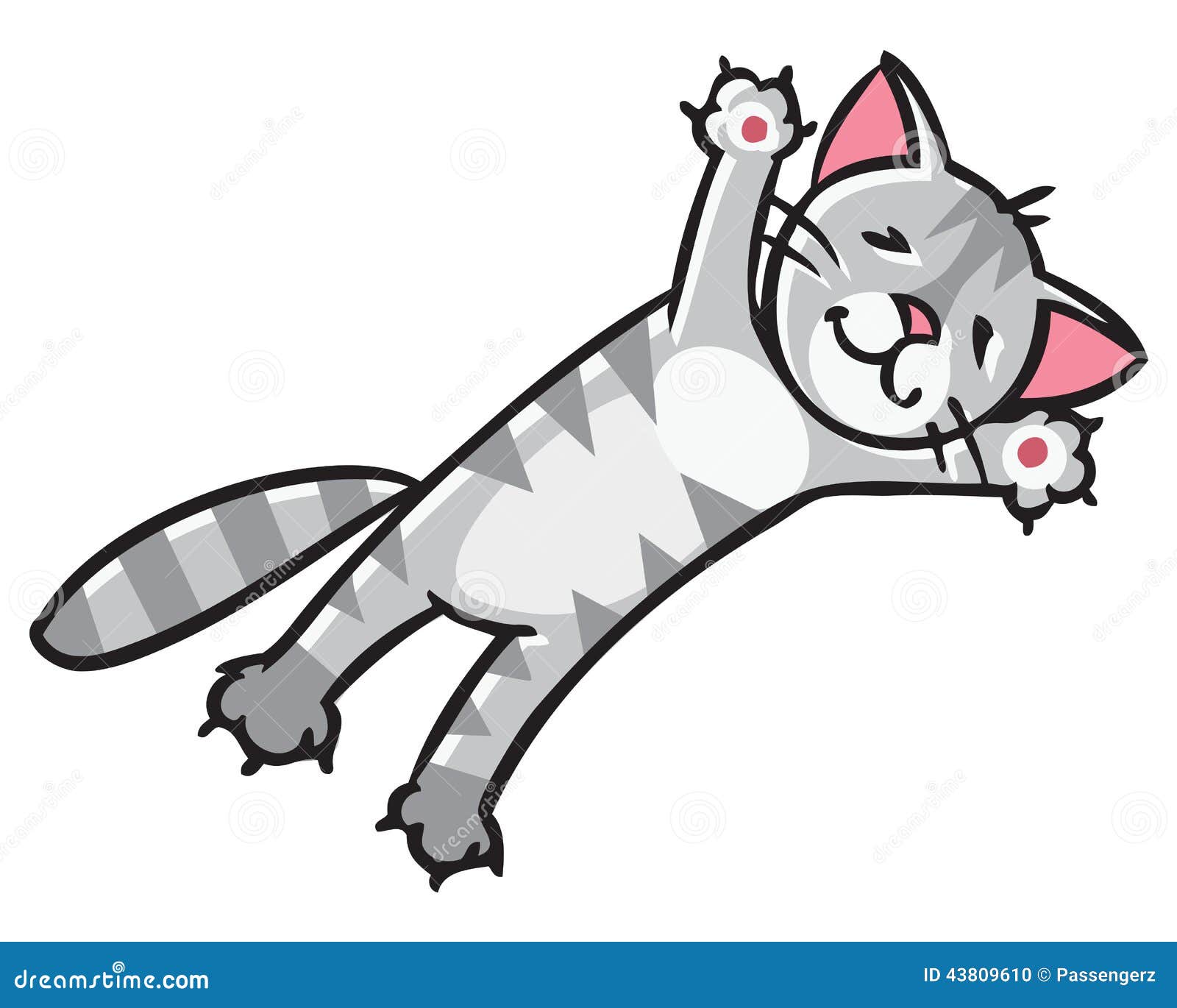 Springende of Vliegende Kat Vector Illustratie - Illustration of vlieg ...