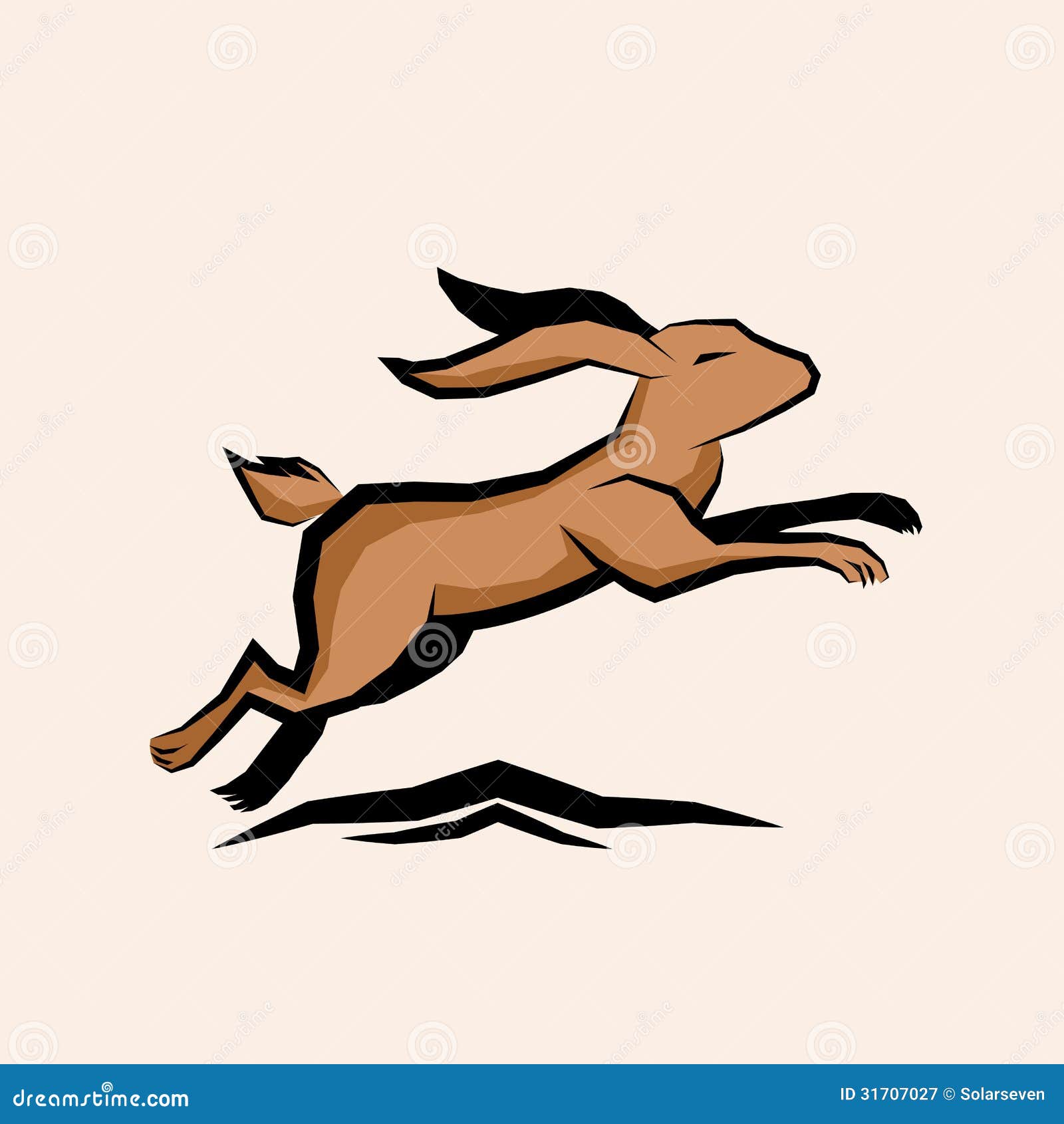 Springender Hase-Vektor vektor abbildung. Illustration von wildnis ...