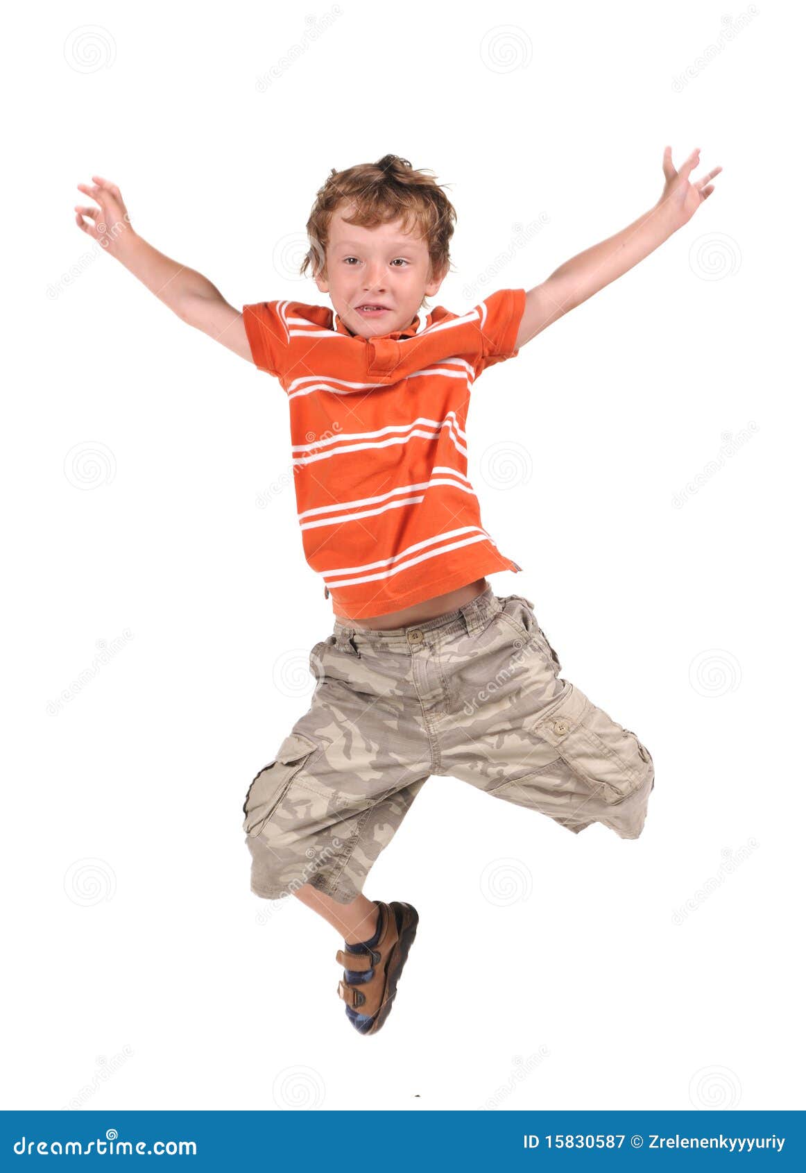 Springender Junge stockbild. Bild von freude, hintergrund - 15830587