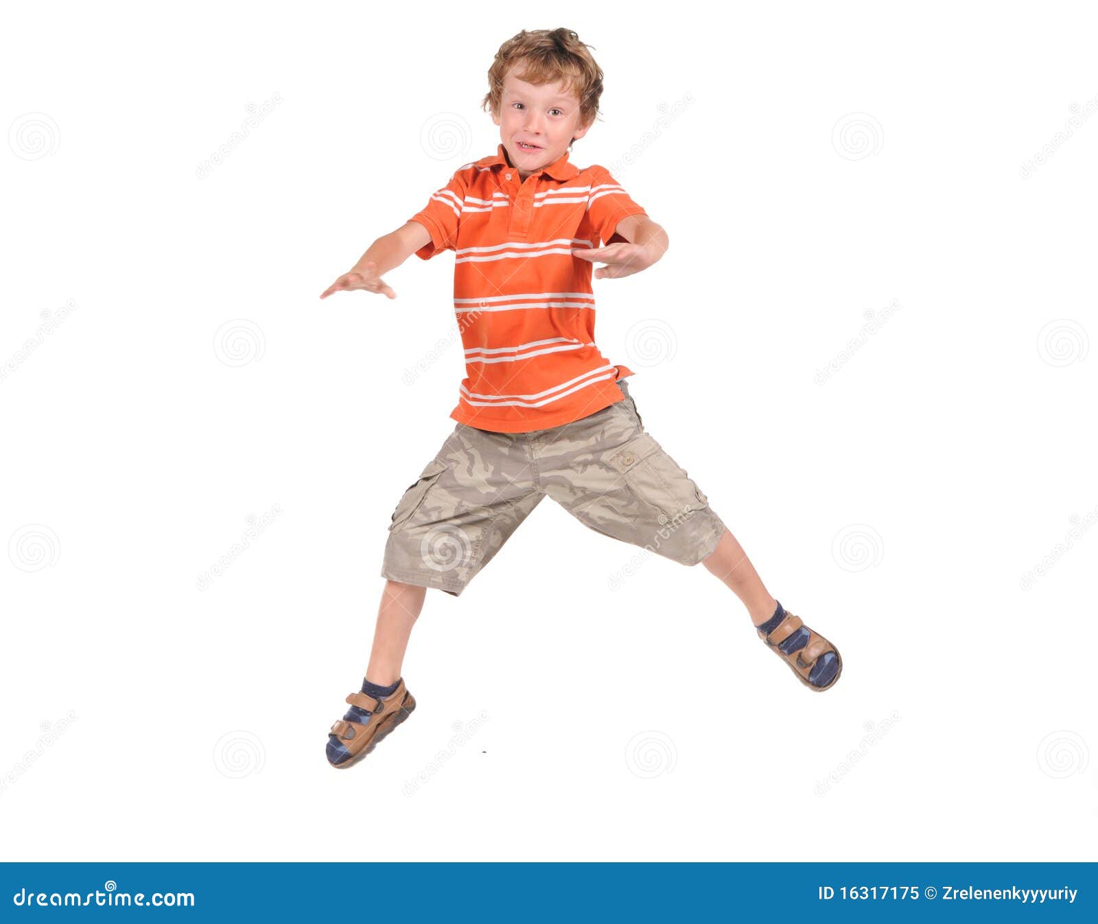 Springender Junge stockbild. Bild von ausführung, junge - 16317175