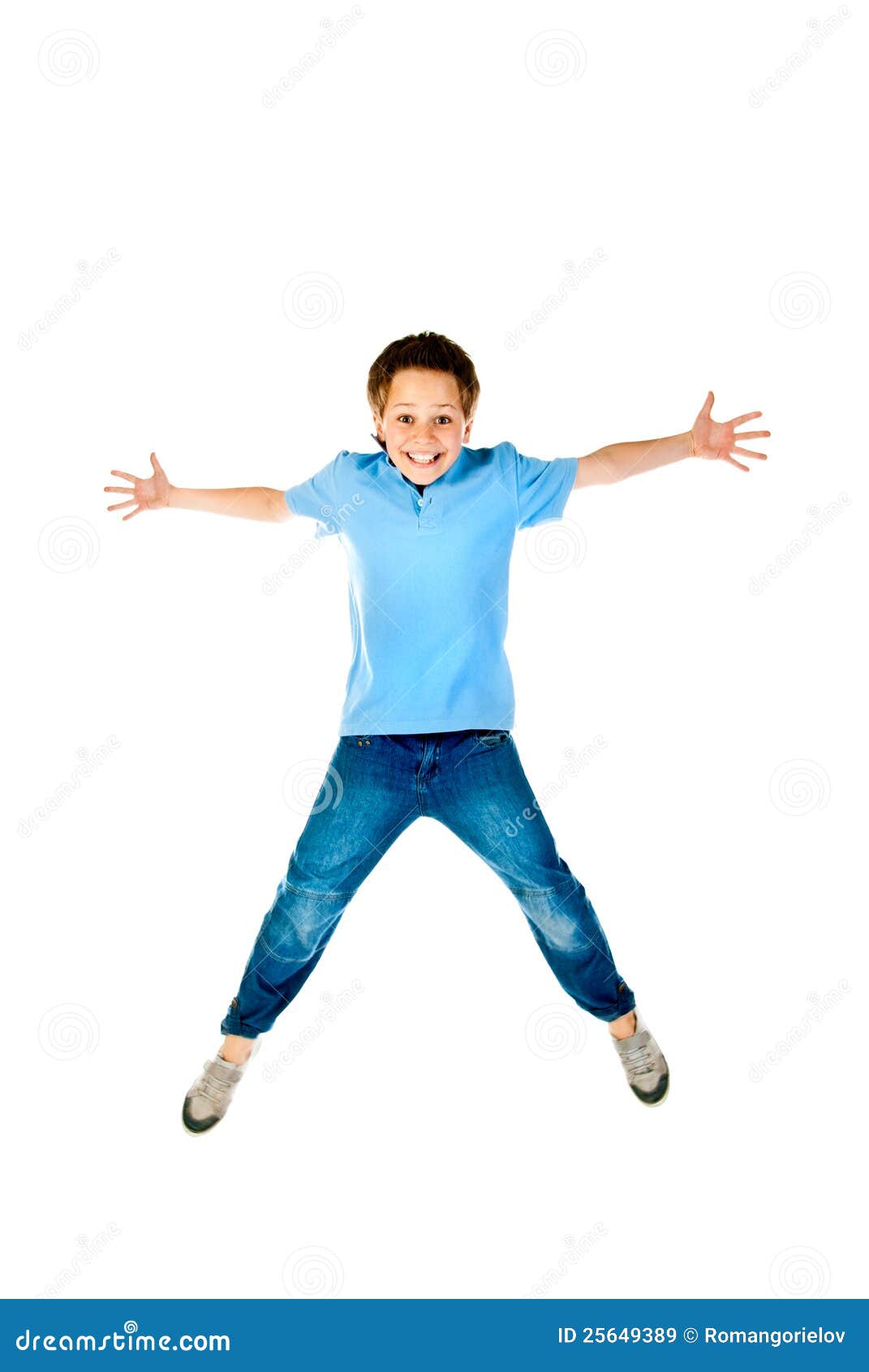 Springender Junge stockbild. Bild von tätigkeit, kindheit - 25649389