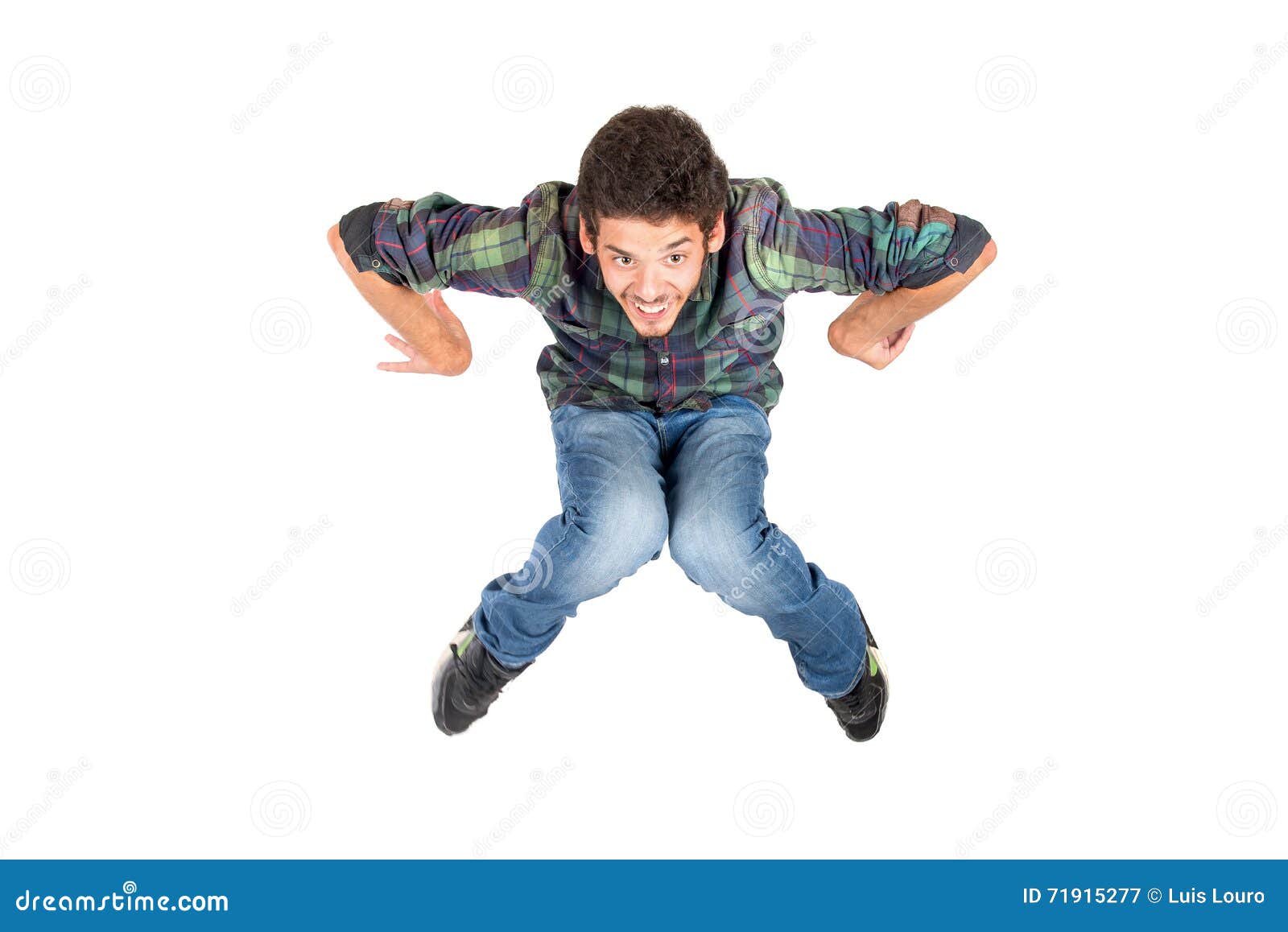 Springender Junge stockbild. Bild von aerobic, junge - 71915277