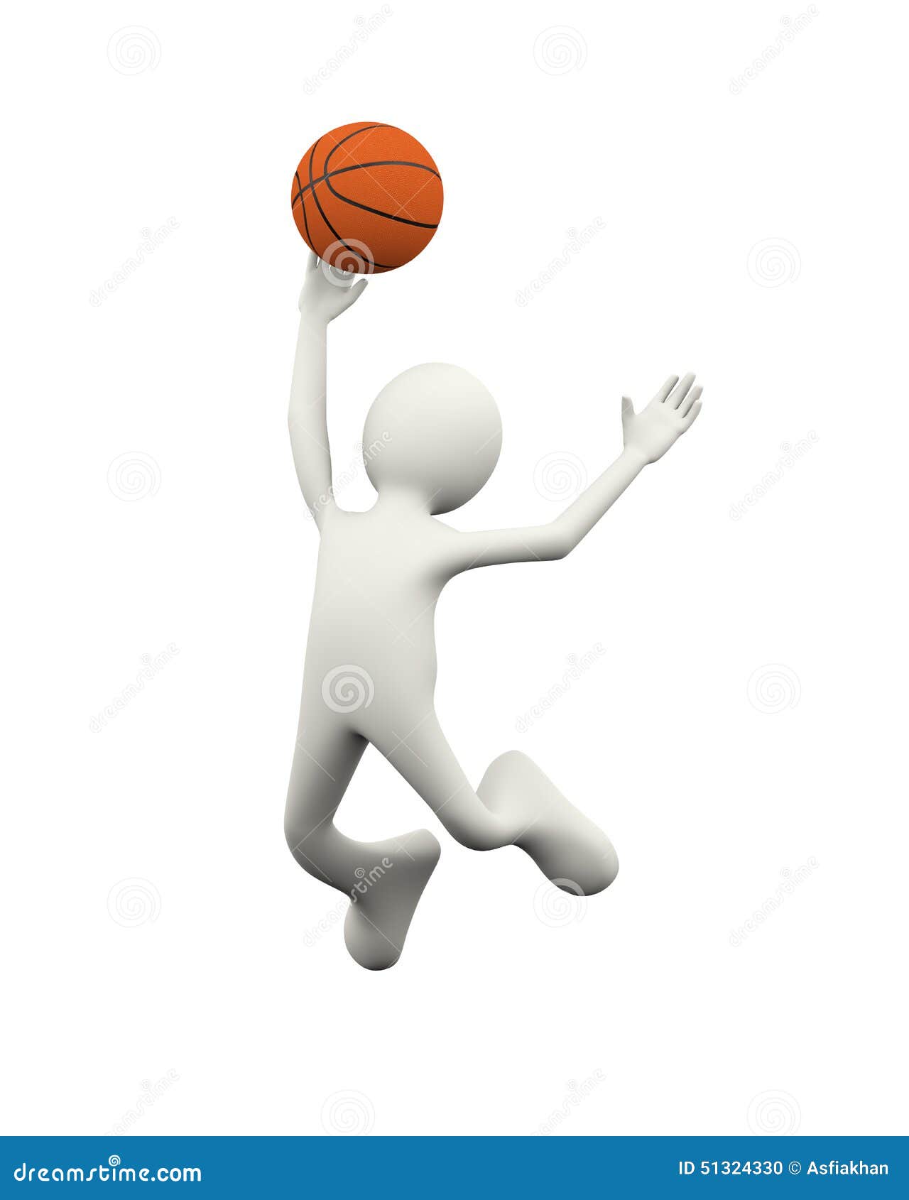 Springender Mann 3d, Der Korbball Spielt Stock Abbildung - Illustration ...