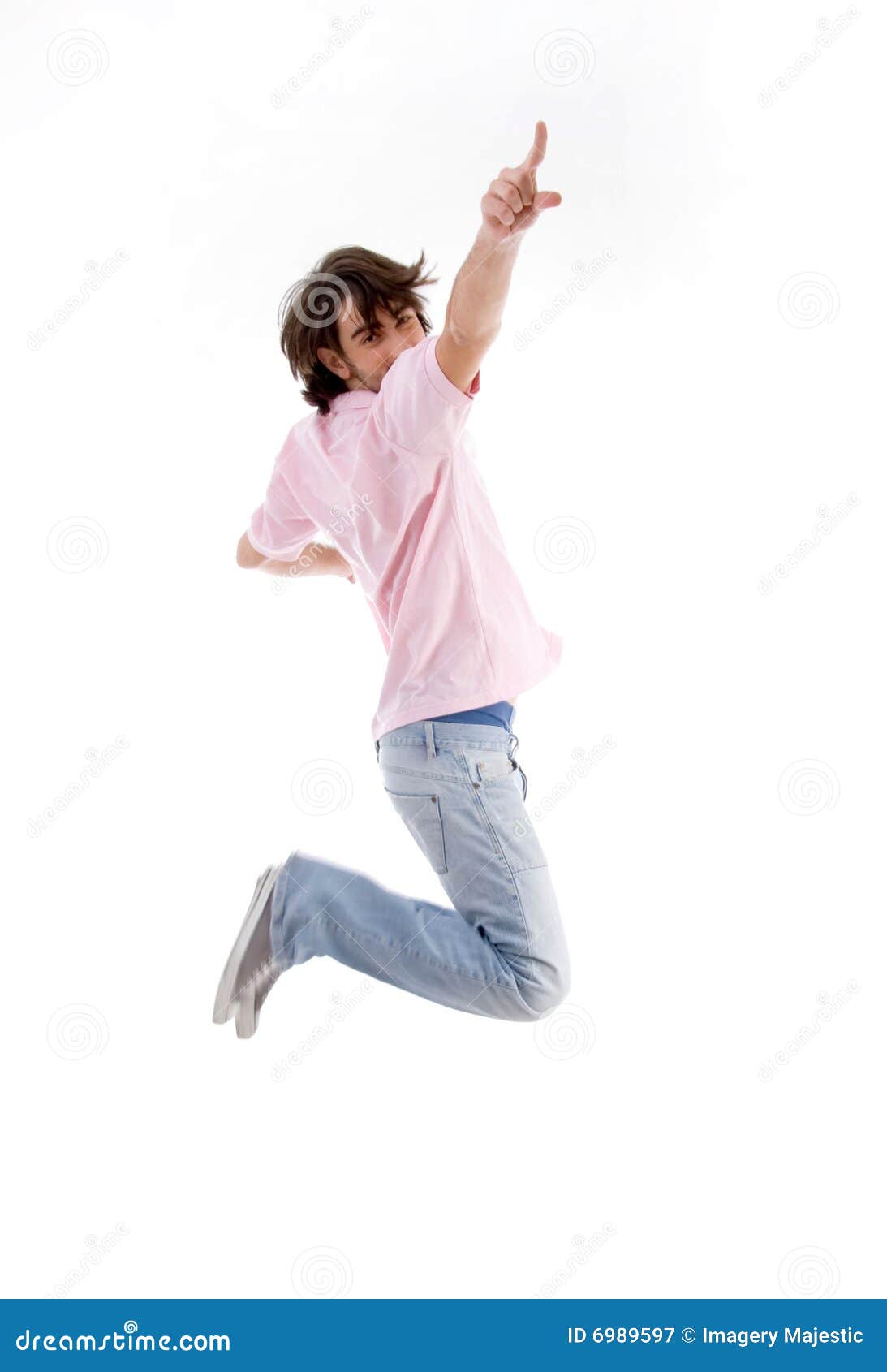 Springender Mann, Der Sie Zeigt Stockbild - Bild von alleine, brünette ...