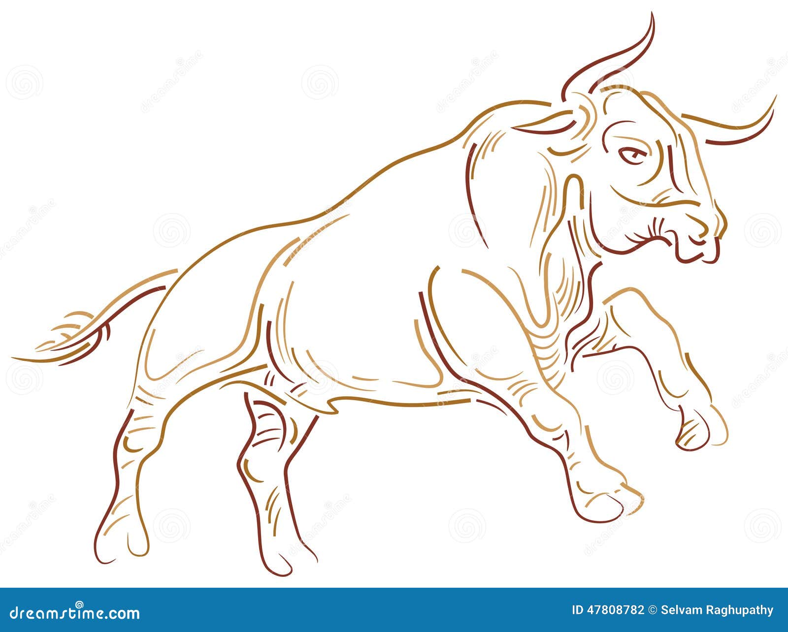 Springender Stier vektor abbildung. Illustration von zorn - 47808782