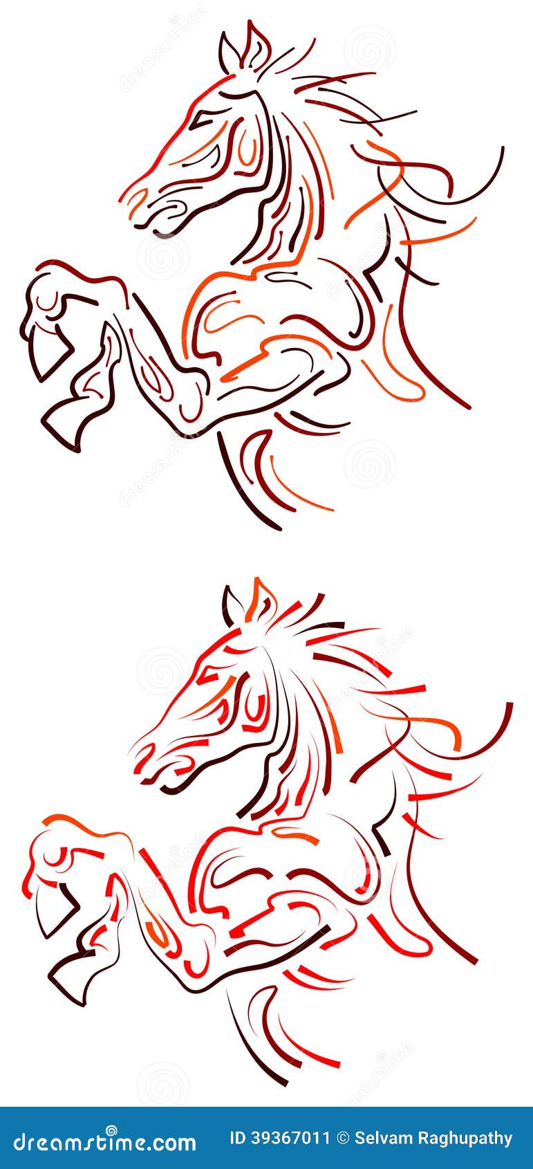 Springendes Pferd vektor abbildung. Illustration von abbildung - 39367011