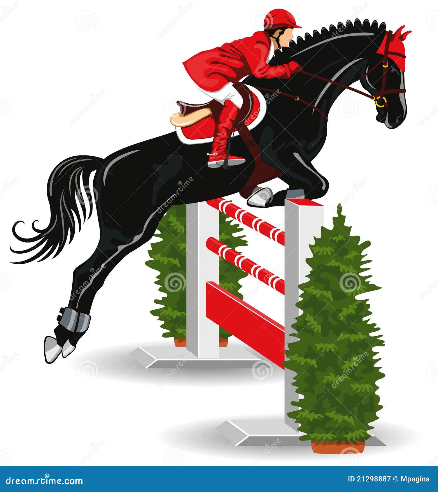 Springendes Pferd Und Jockey Vektor Abbildung - Illustration von ...