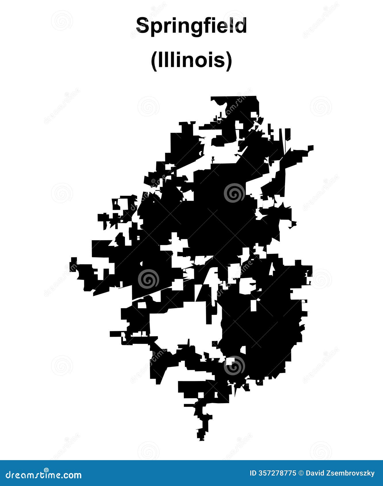 Springfield Outline Map Cartoon Vector | CartoonDealer.com #357493975