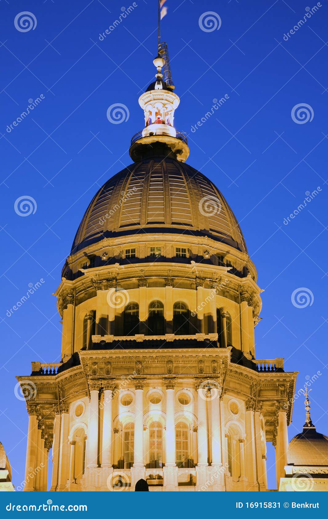 Springfield, Illinois - State Capitol Stock Image - Image of evening ...