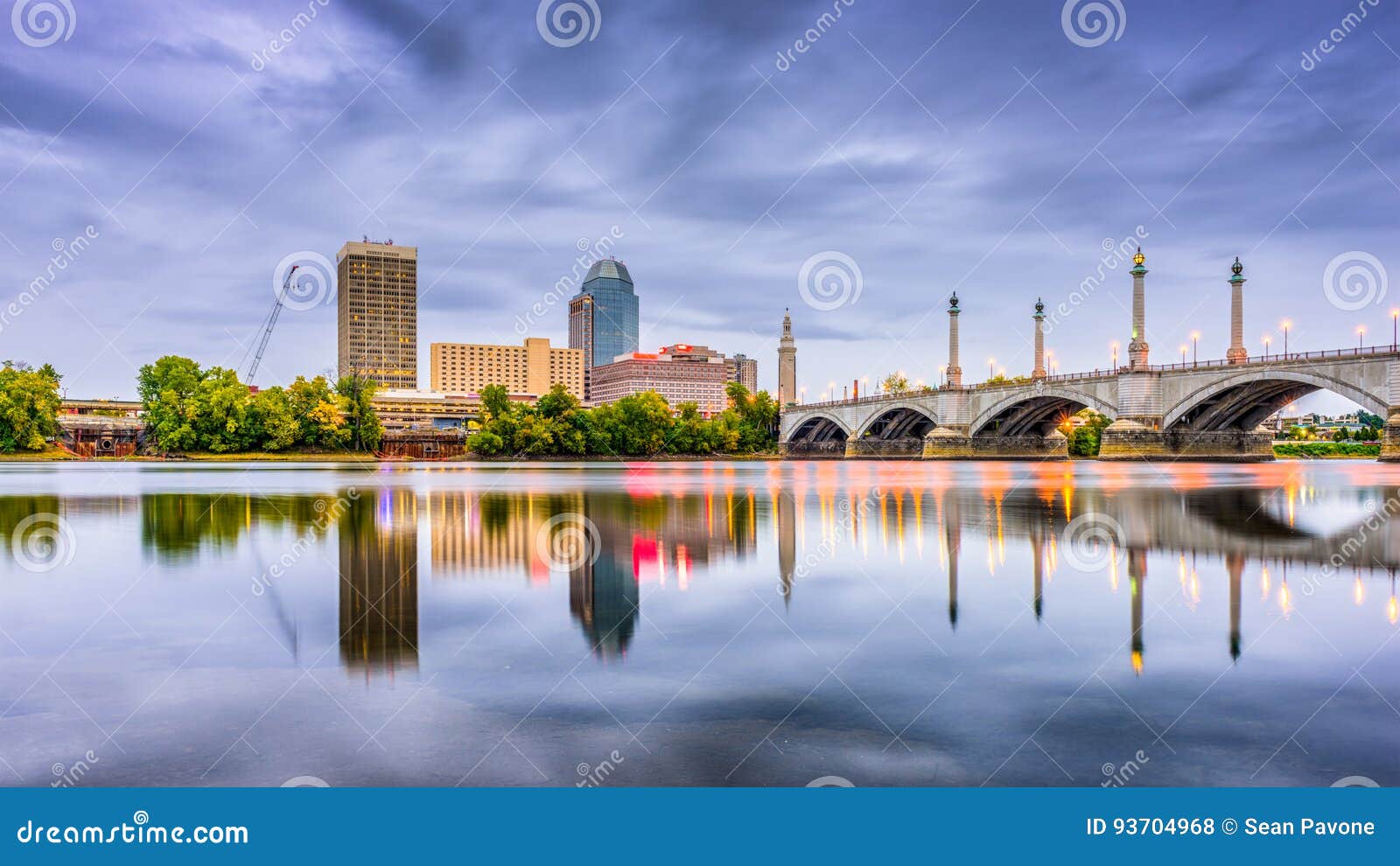 Springfield, Massachusetts, USA Stock Photo - Image of night, office ...