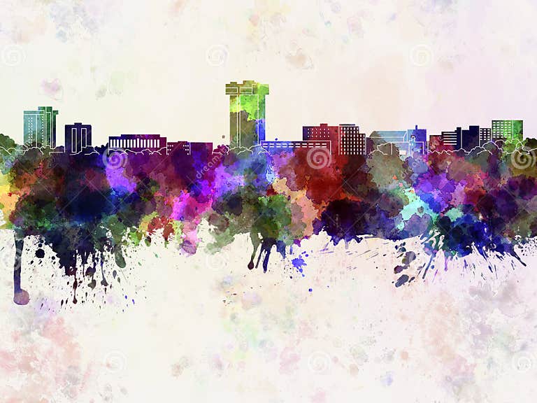 Springfield MO Skyline in Watercolor Stock Illustration - Illustration ...