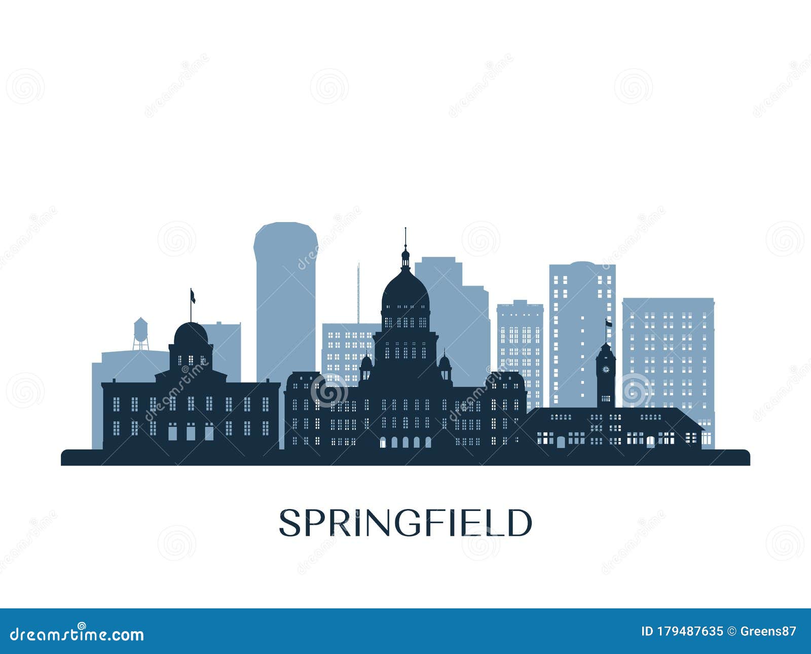 Springfield Skyline Silhouette. Cartoon Vector | CartoonDealer.com ...