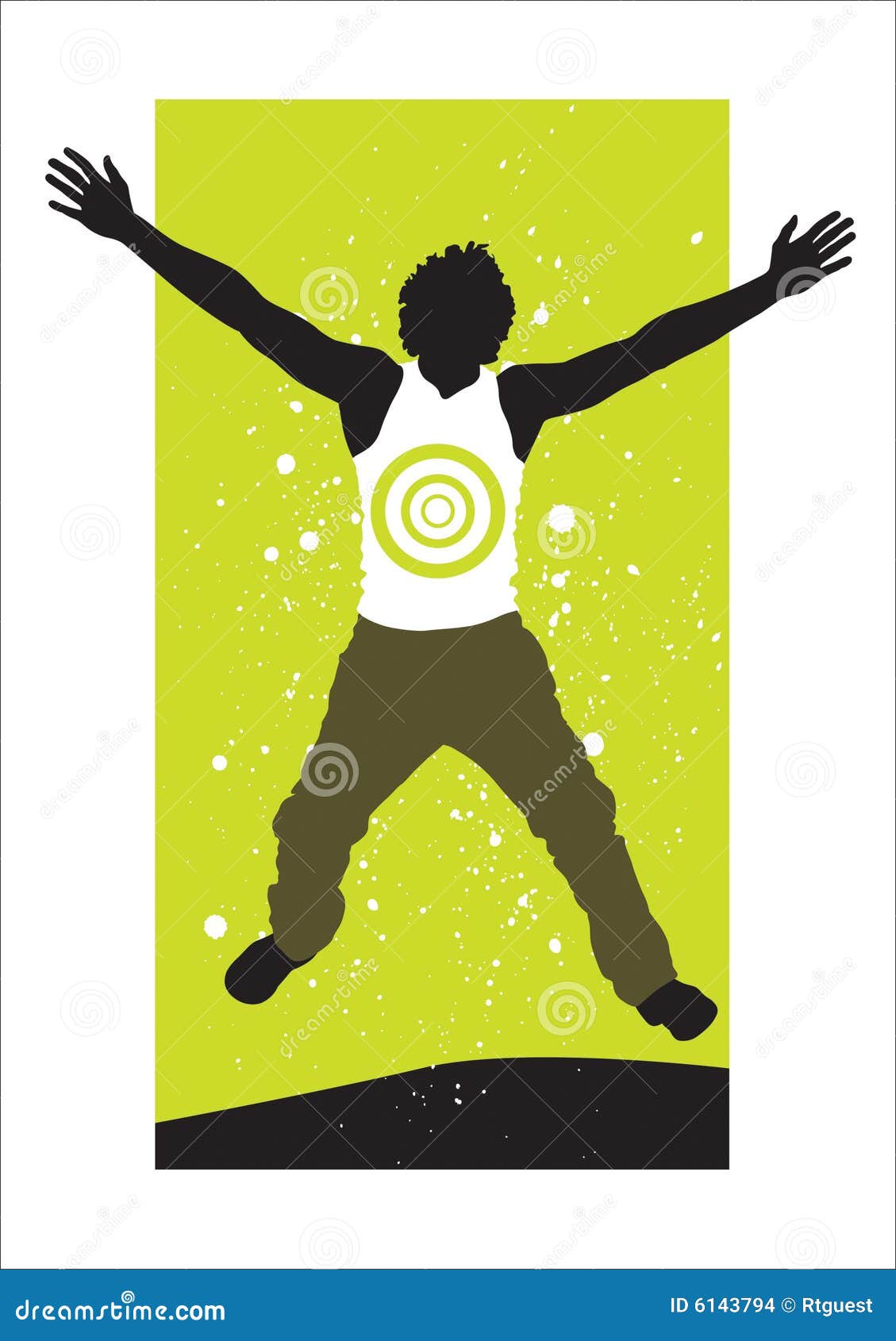 Springing man stock vector. Illustration of leaping, excited - 6143794
