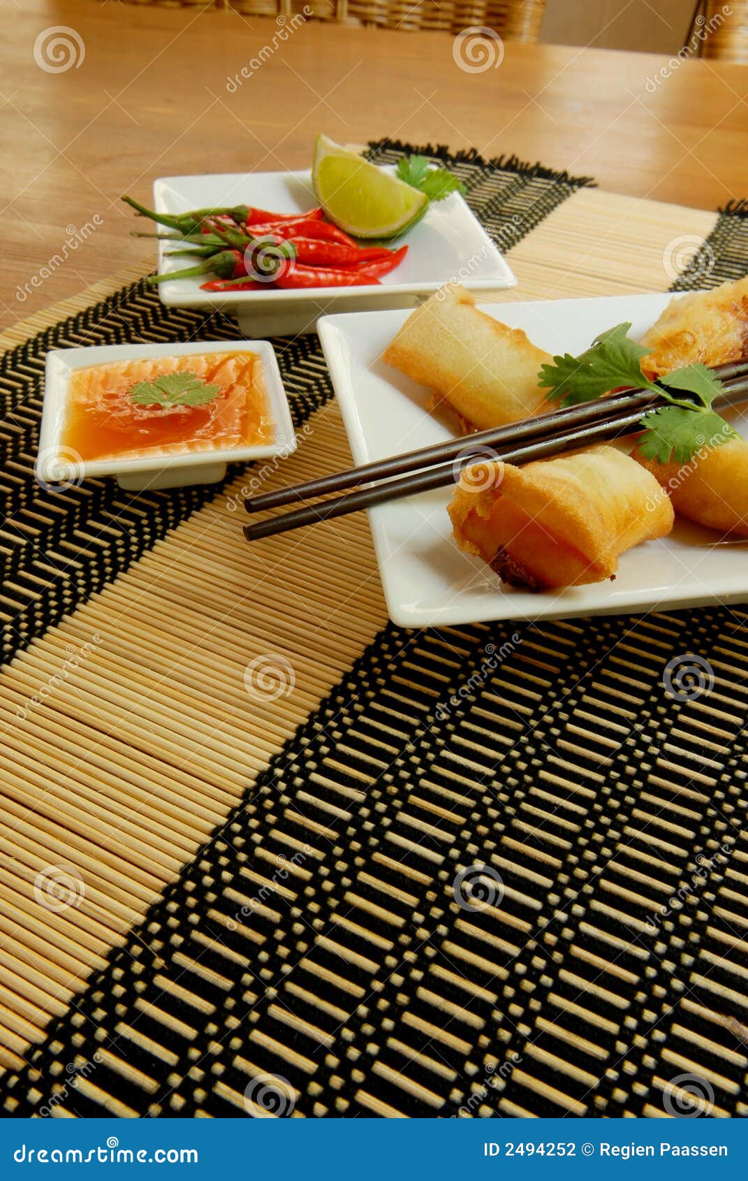 Springrolls 3 stock photo. Image of coriander, spicy, lime - 2494252