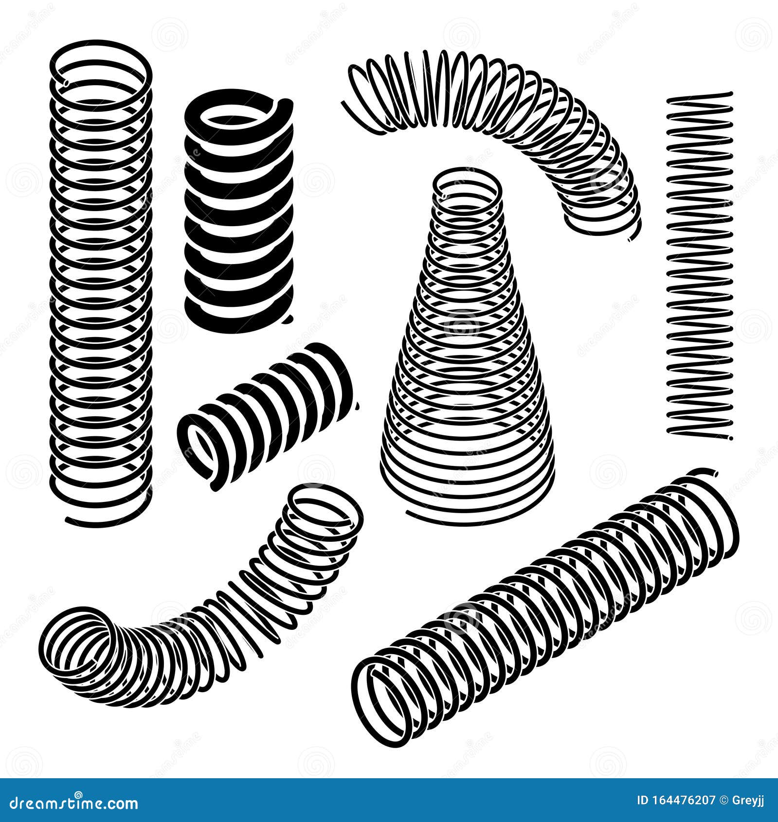 Springs Collection in Isometric View Stock Vector - Illustration of ...