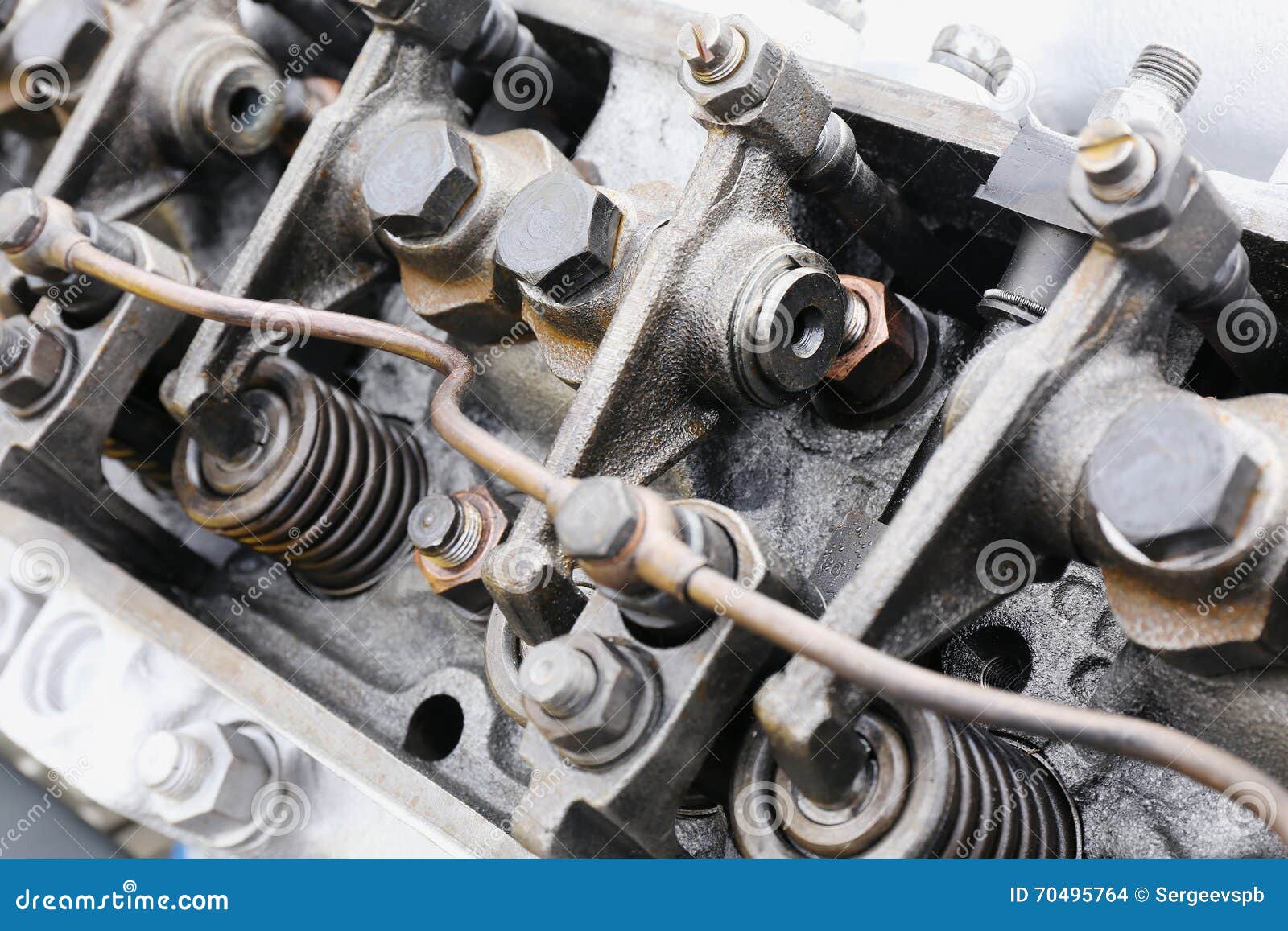 Springs on the Cylinder Head Stock Photo - Image of iron, generation ...
