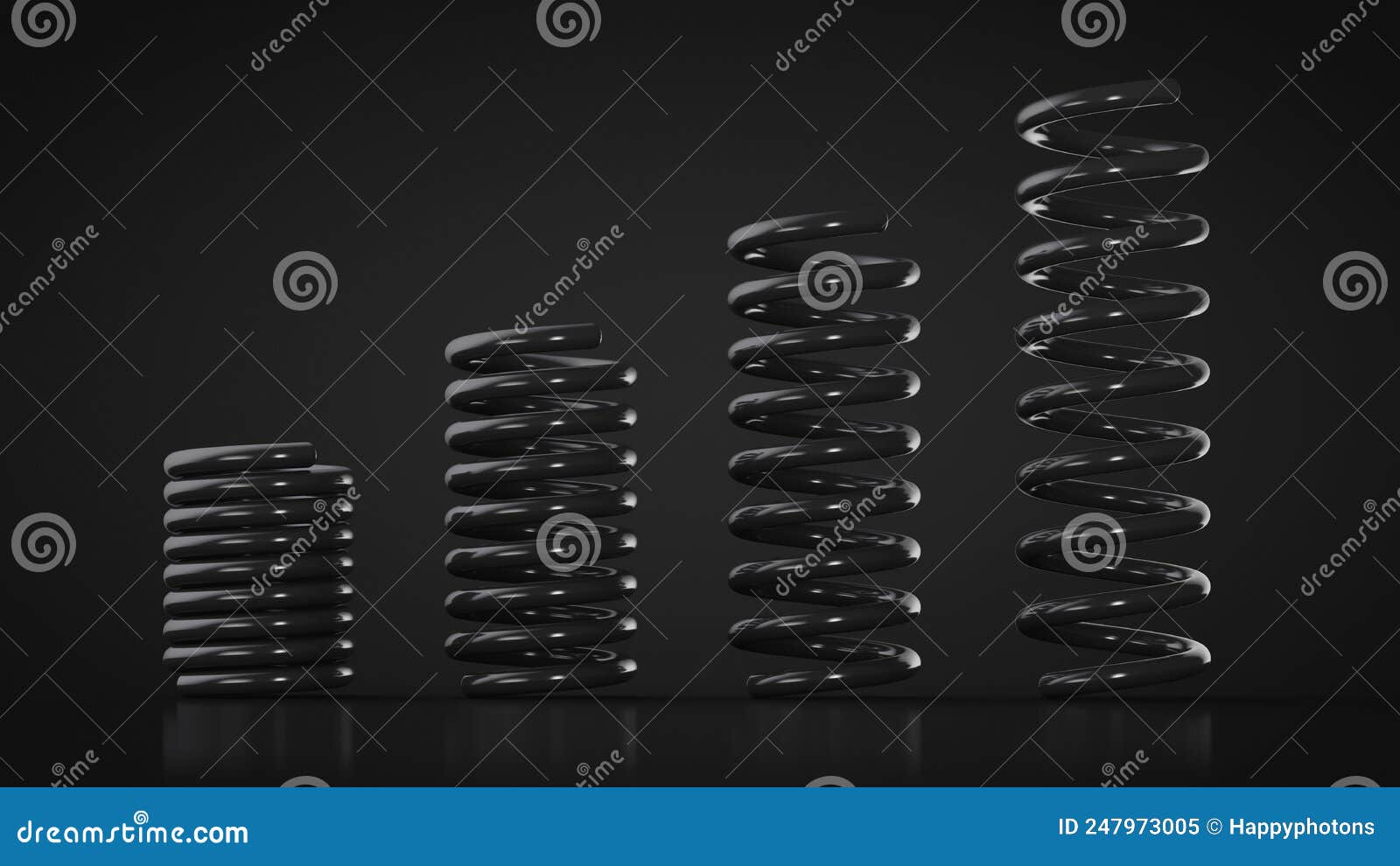 Springs with Various Degrees of Compression Stock Illustration ...
