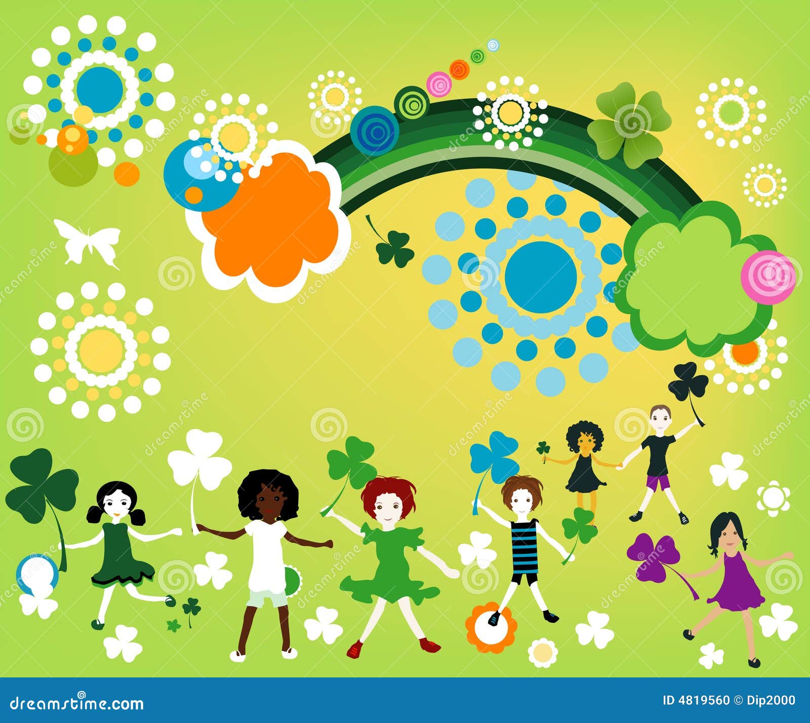 Springtime stock vector. Illustration of jumping, group - 4819560