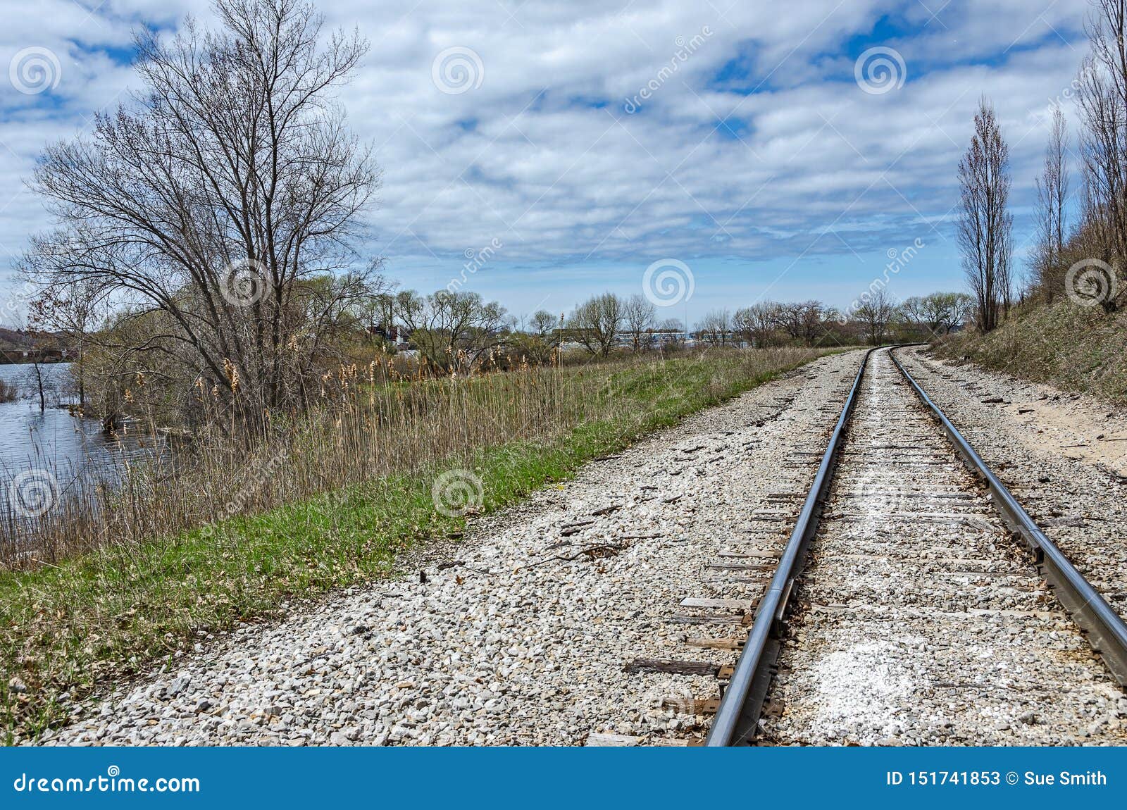 Springtime Along the Railroad Tracks Stock Image - Image of springtime ...