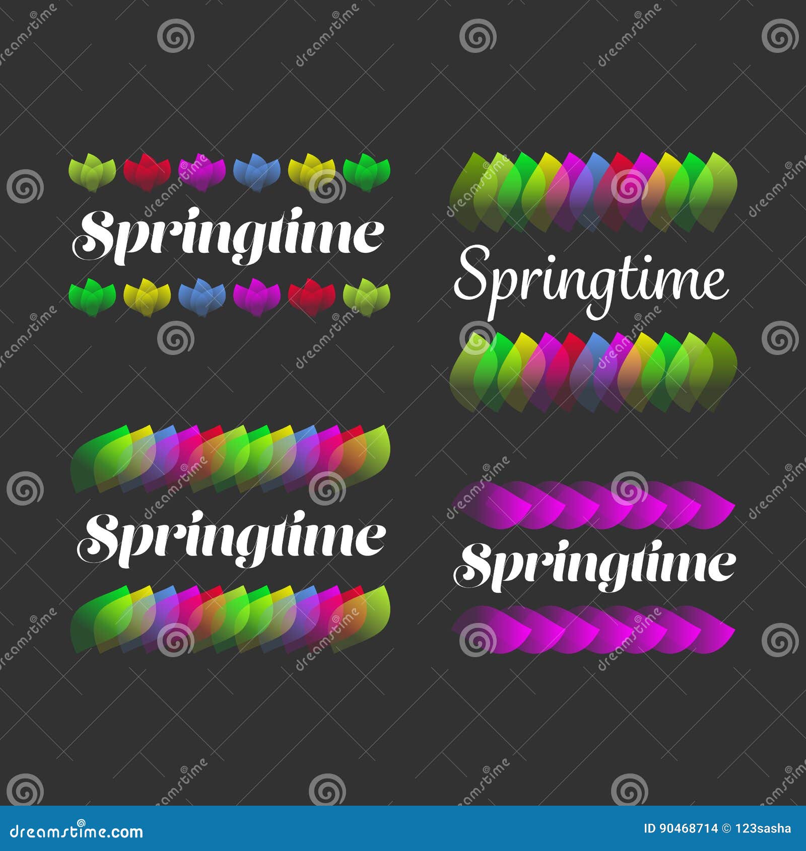 Springtime Banner Set with Leaves Stock Vector - Illustration of ...