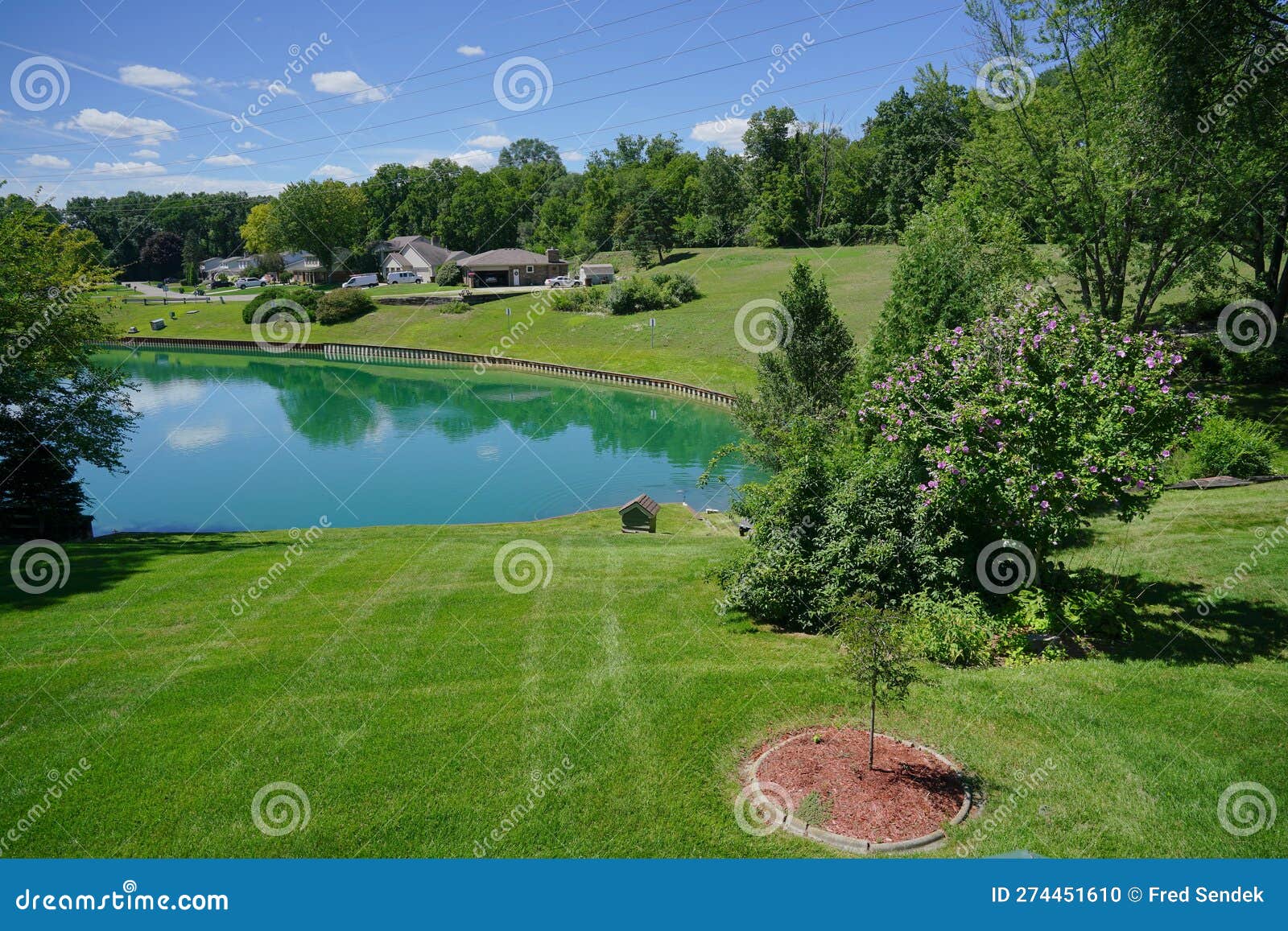 Springtime at Belle Lake Subdivision Stock Photo - Image of back ...