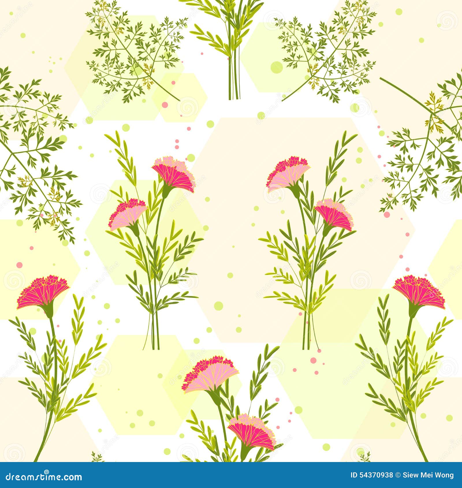 Springtime Colorful Flower with Herb Background Stock Vector ...