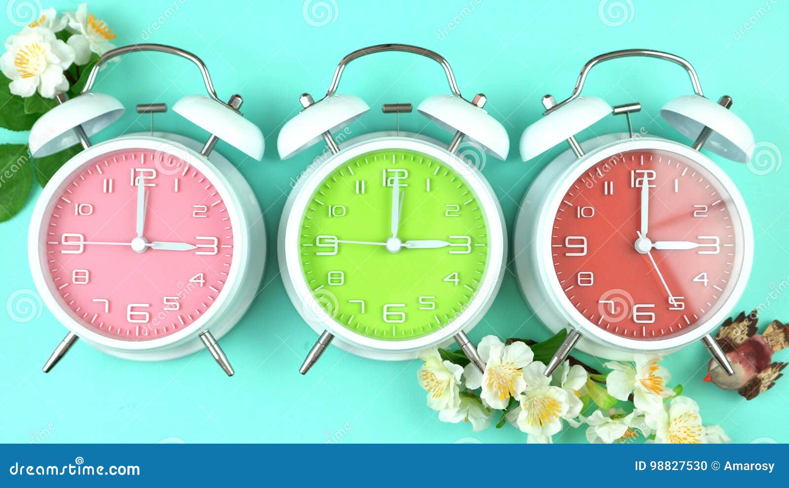 Springtime Daylight Saving Time Clocks Stock Photo - Image of vintage ...