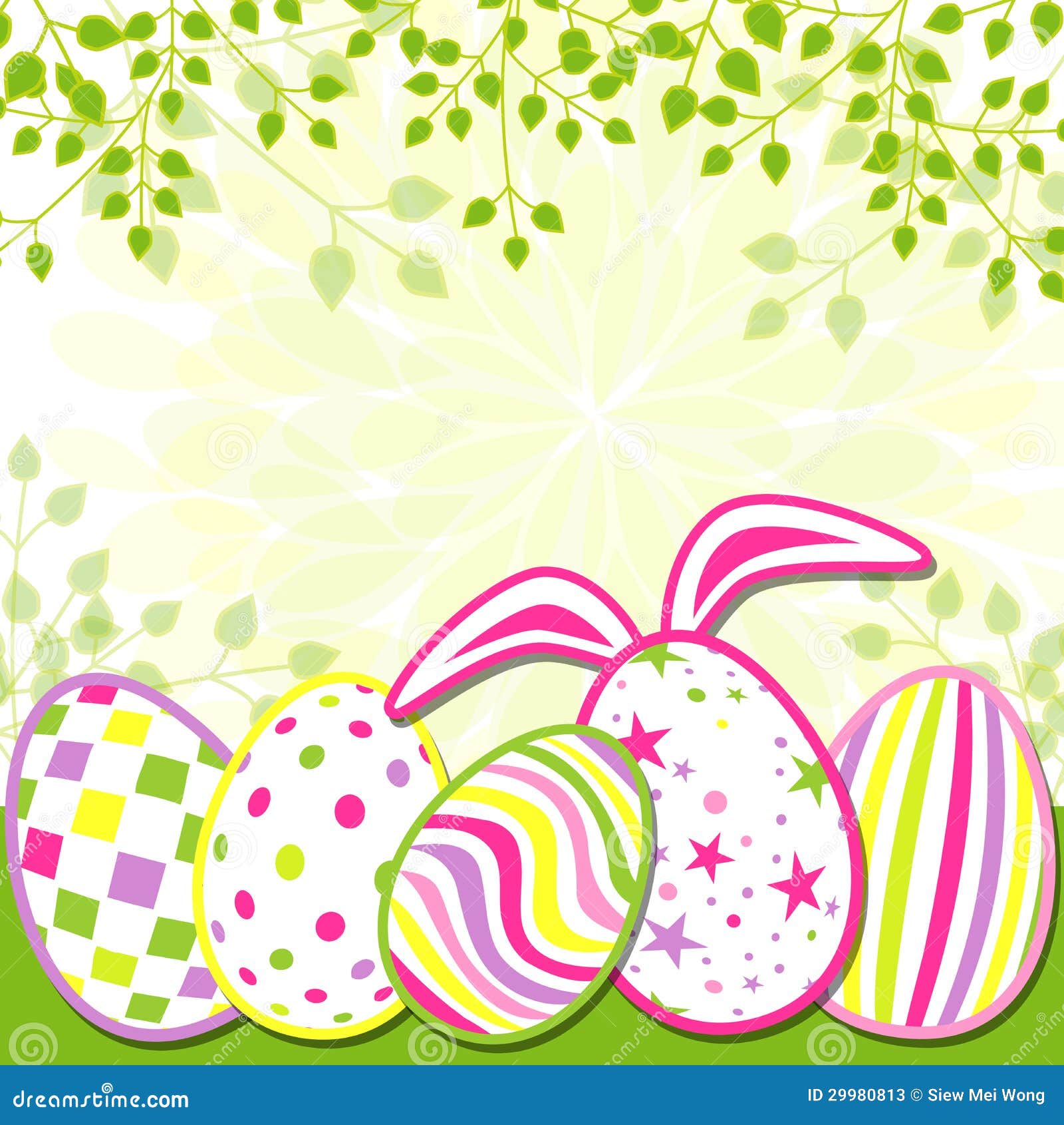 Springtime Easter Scene: Decorated Egg In A Bird's Nest Stock ...