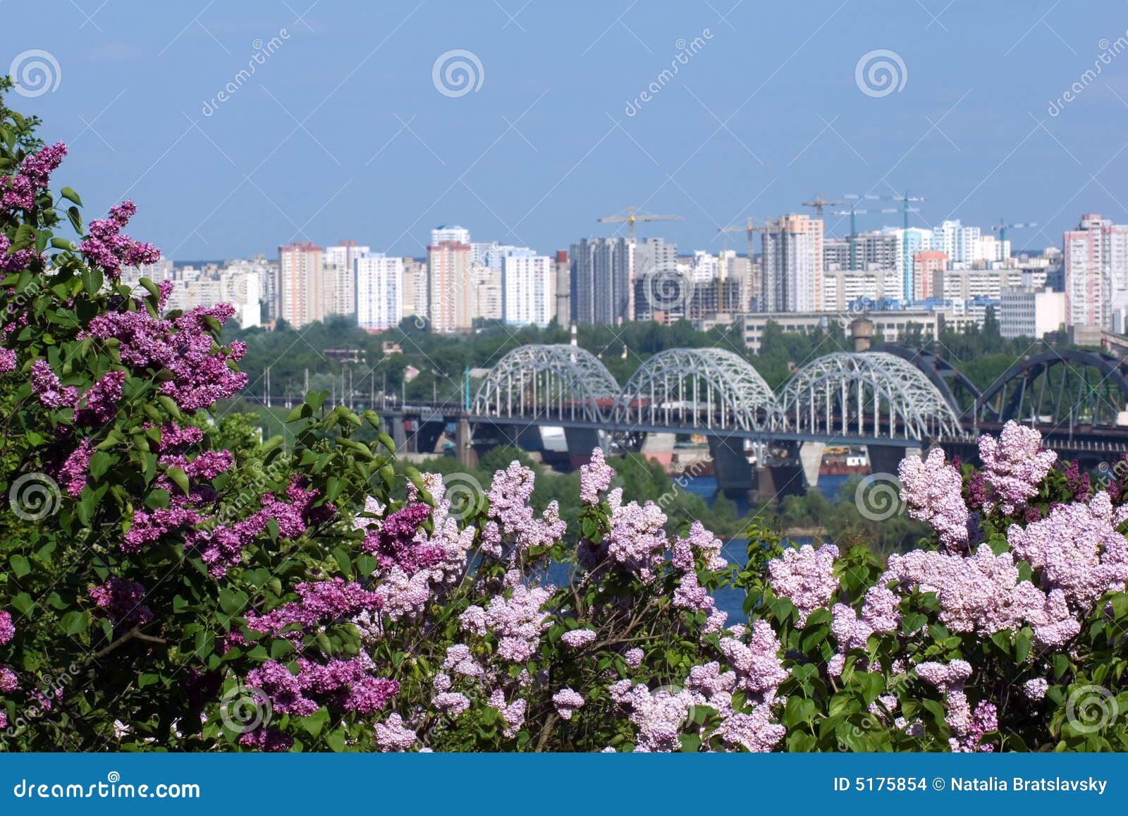 Springtime in Kiev stock photo. Image of ukraine, houses - 5175854