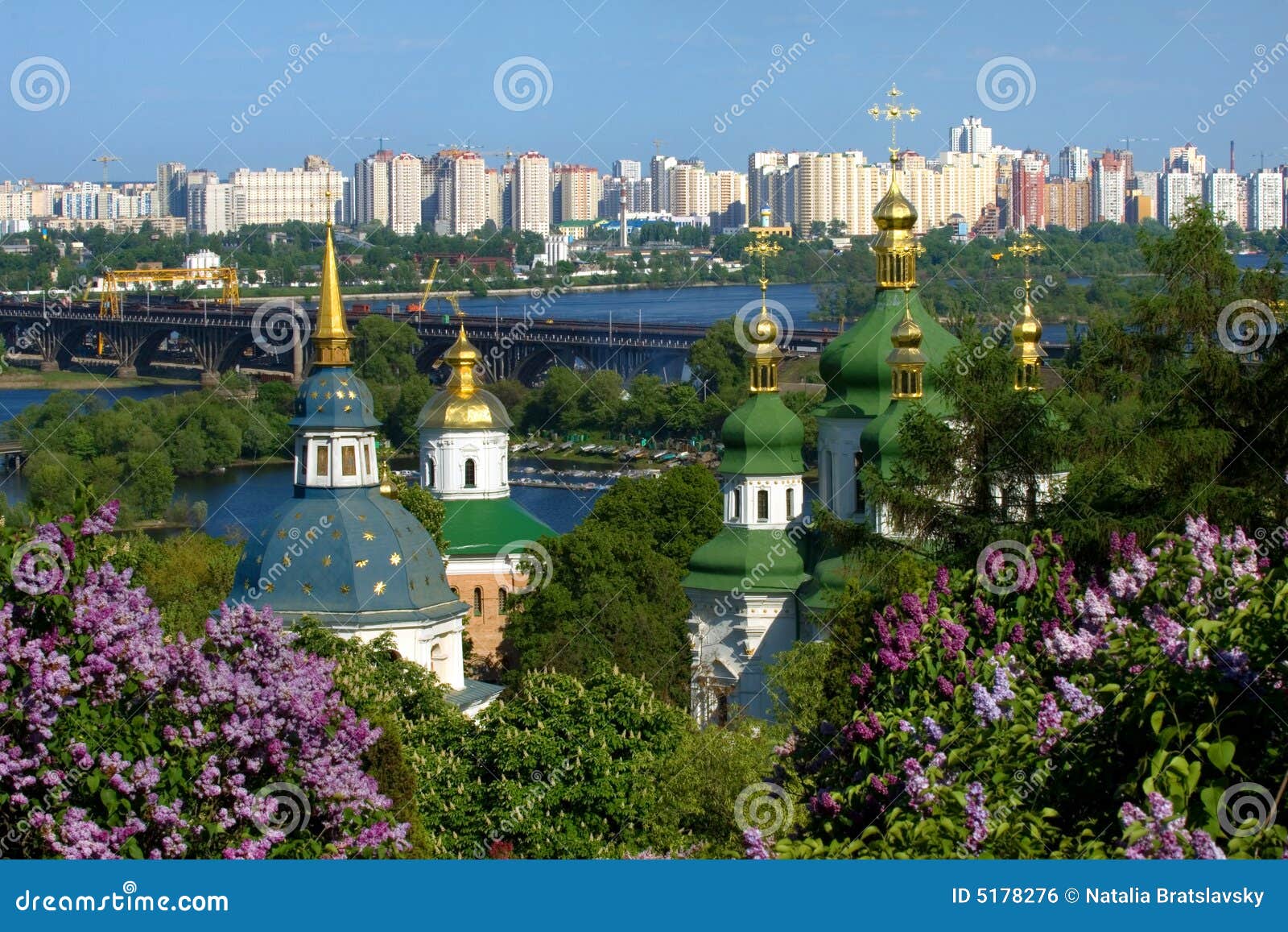 Springtime in Kiev stock photo. Image of highrises, spring - 5178276