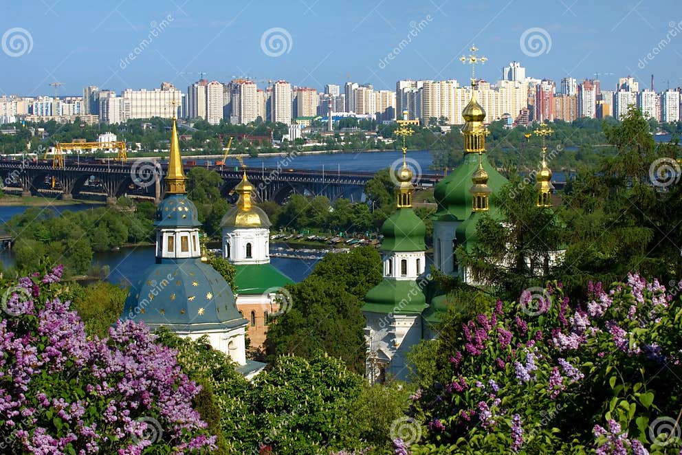 Springtime in Kiev stock photo. Image of highrises, spring - 5178276