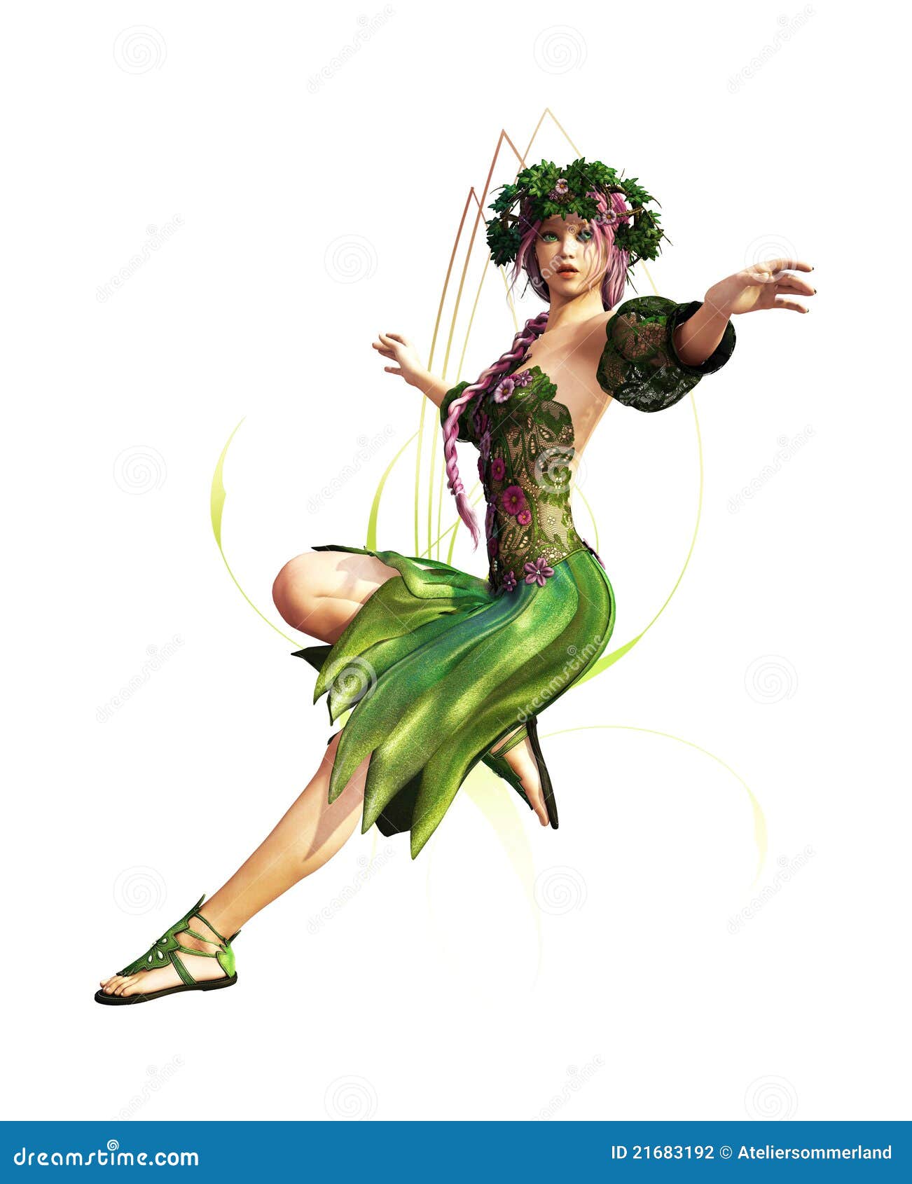 Springtime Maid stock illustration. Illustration of cute - 21683192