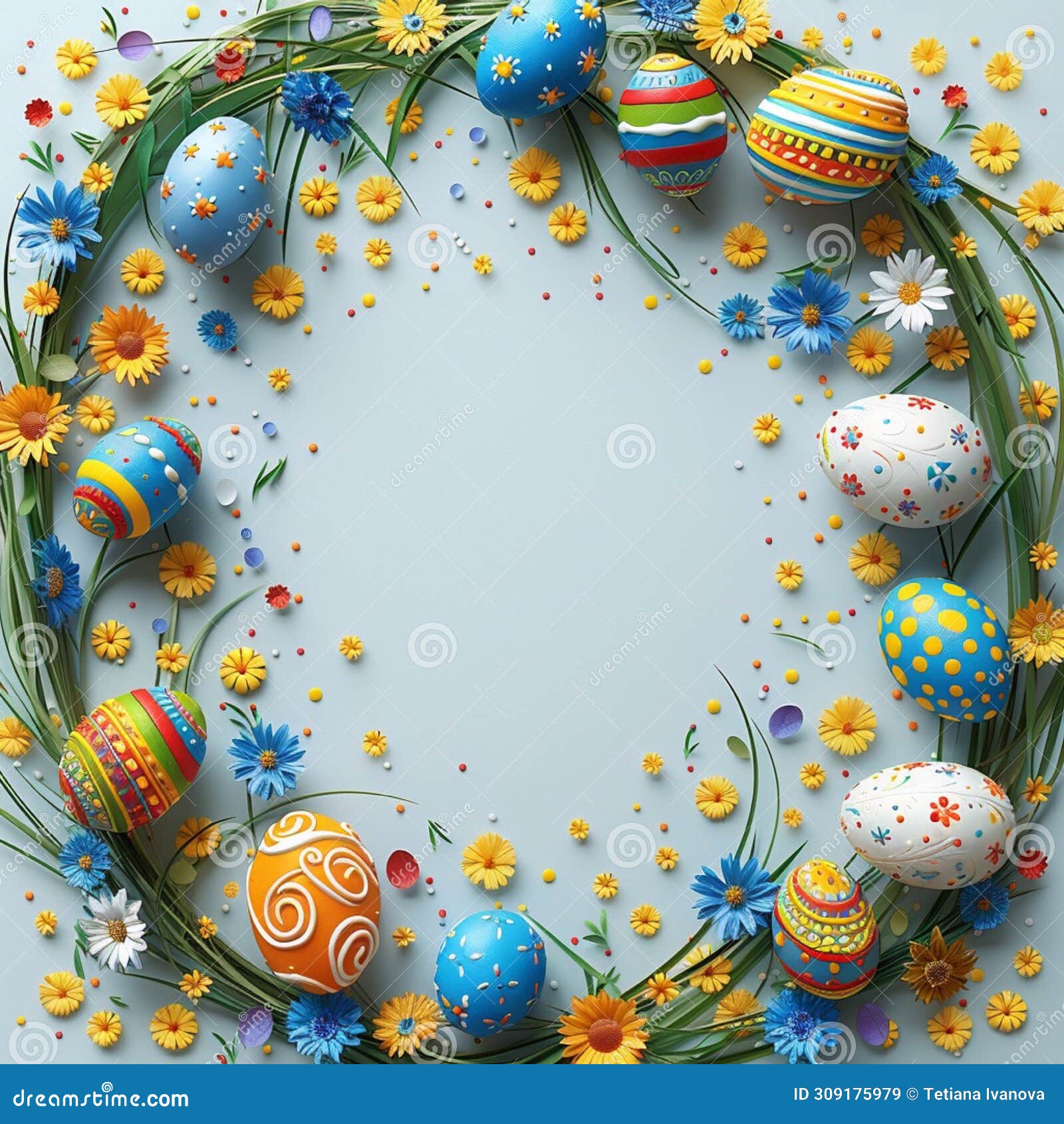 Springtime Setting Featuring Easter Motifs. Stock Illustration ...