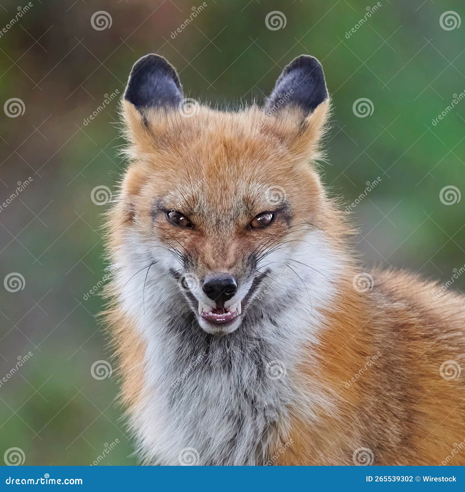 A Sly Red Fox Grinning stock photo. Image of creature - 265539302