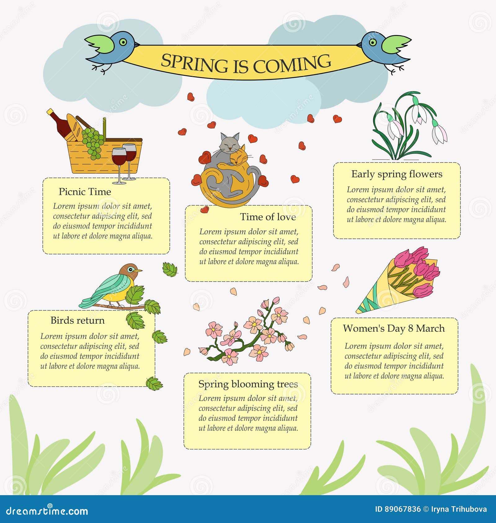 Springtime Vector Infographic Stock Vector - Illustration of graphic ...